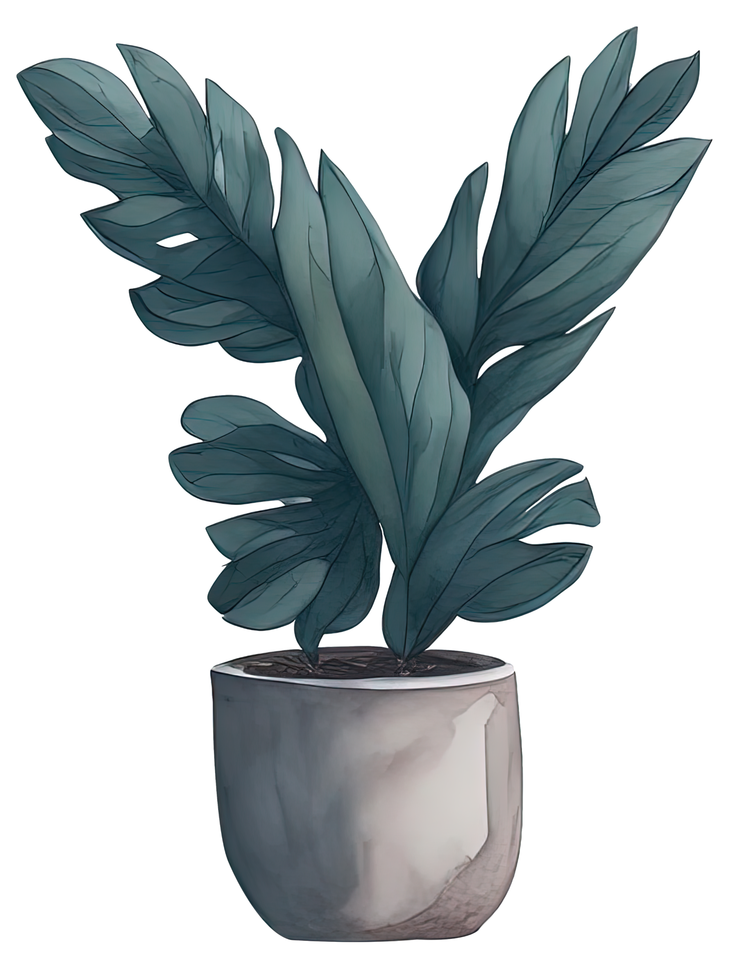 Watercolor House plant. 24679076 PNG