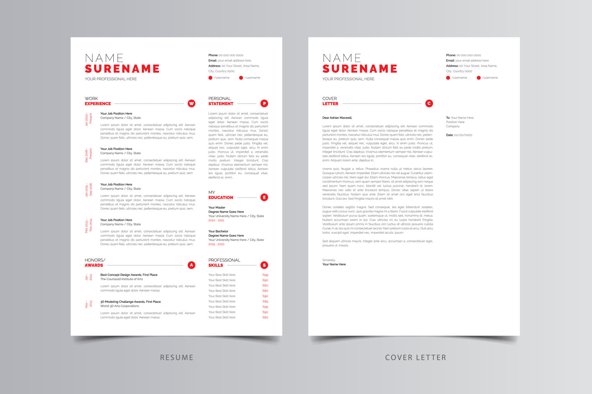 Resume Template, Professional Modern Resume Template, CV Template ...