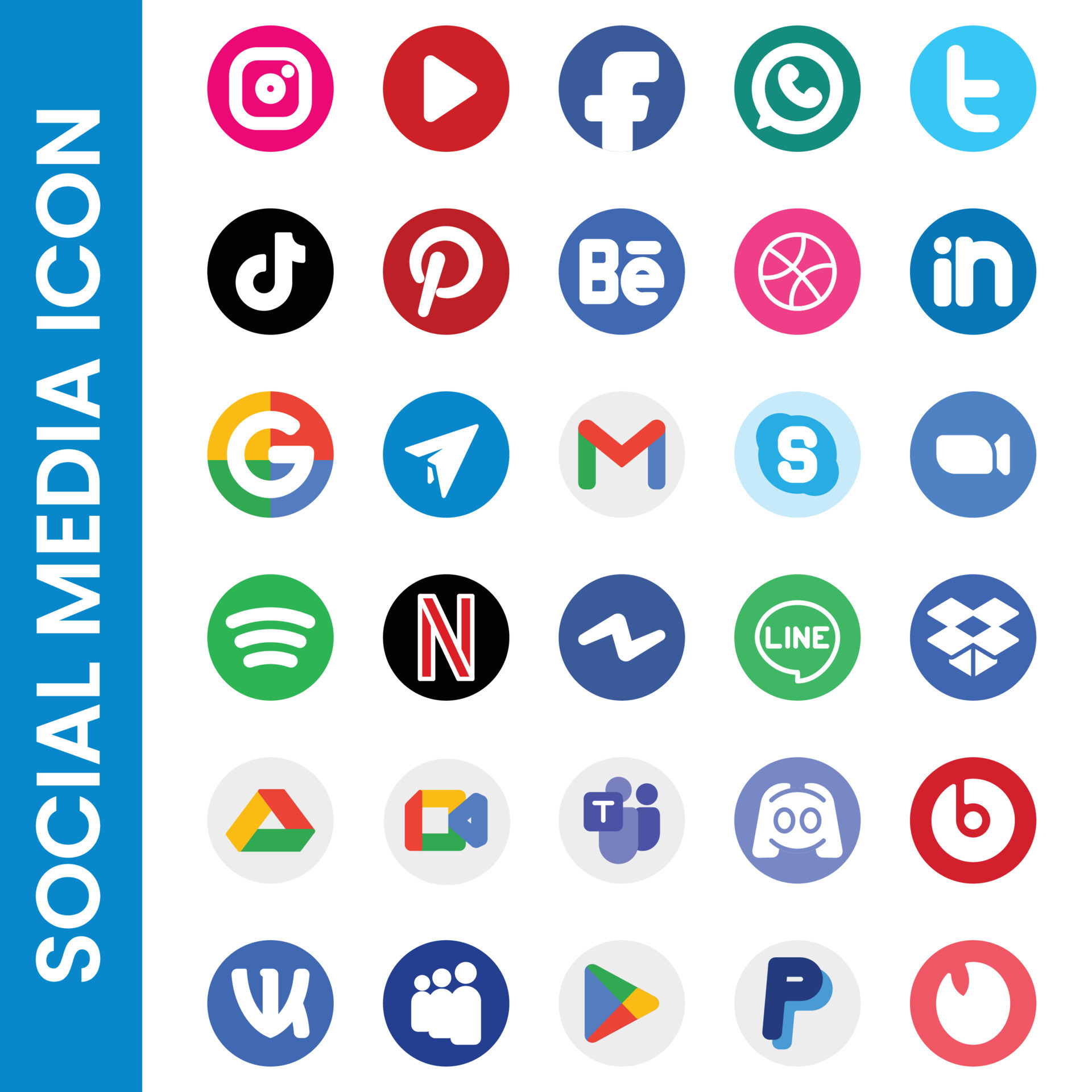 SOCIAL MEDIA FLAT ICON 24680891 Vector Art at Vecteezy SOCIAL MEDIA FLAT ICON 24680891 Vector Art at Vecteezy