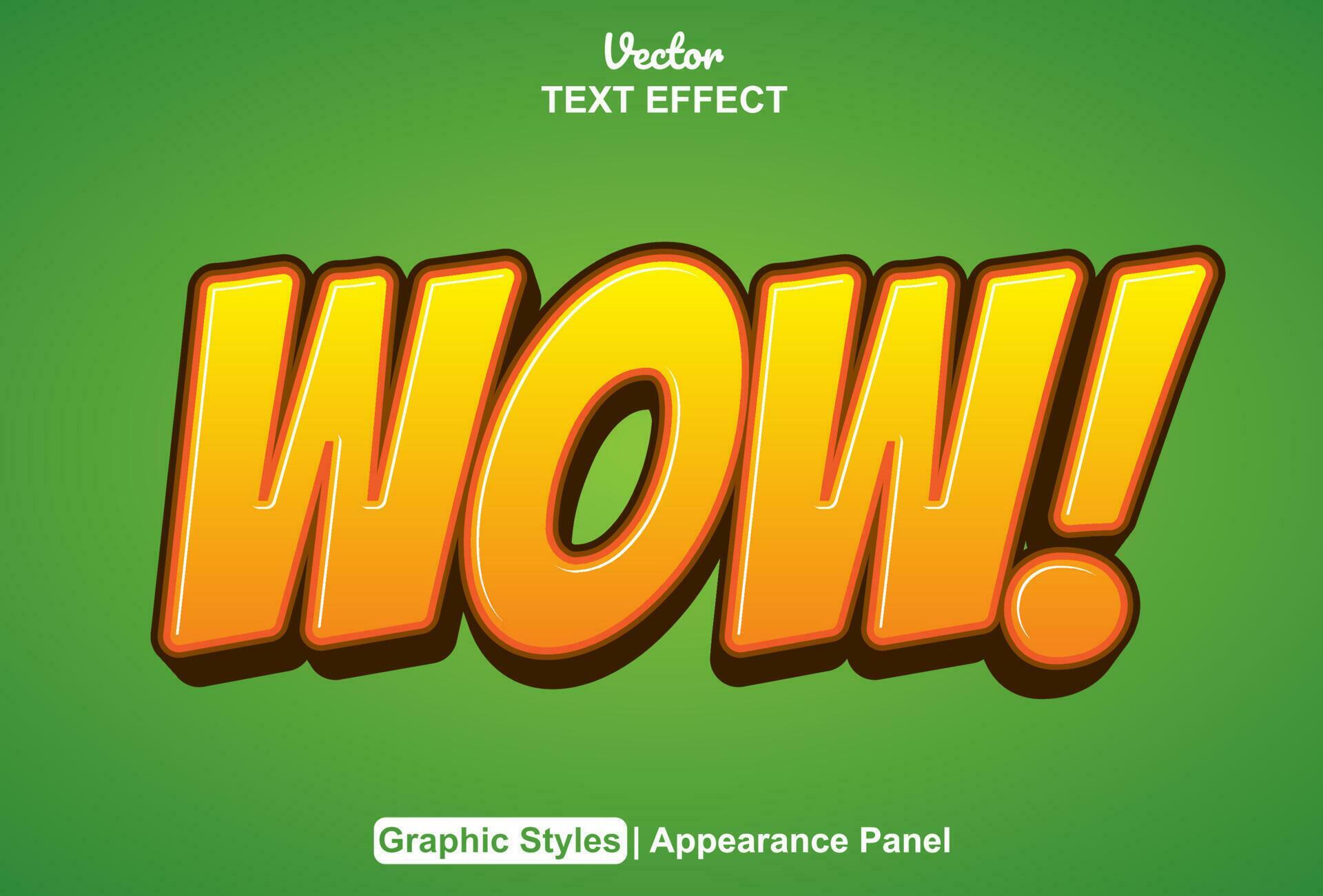 wow text effect with orange color graphic style editable. 24681460 Vector Art at Vecteezy