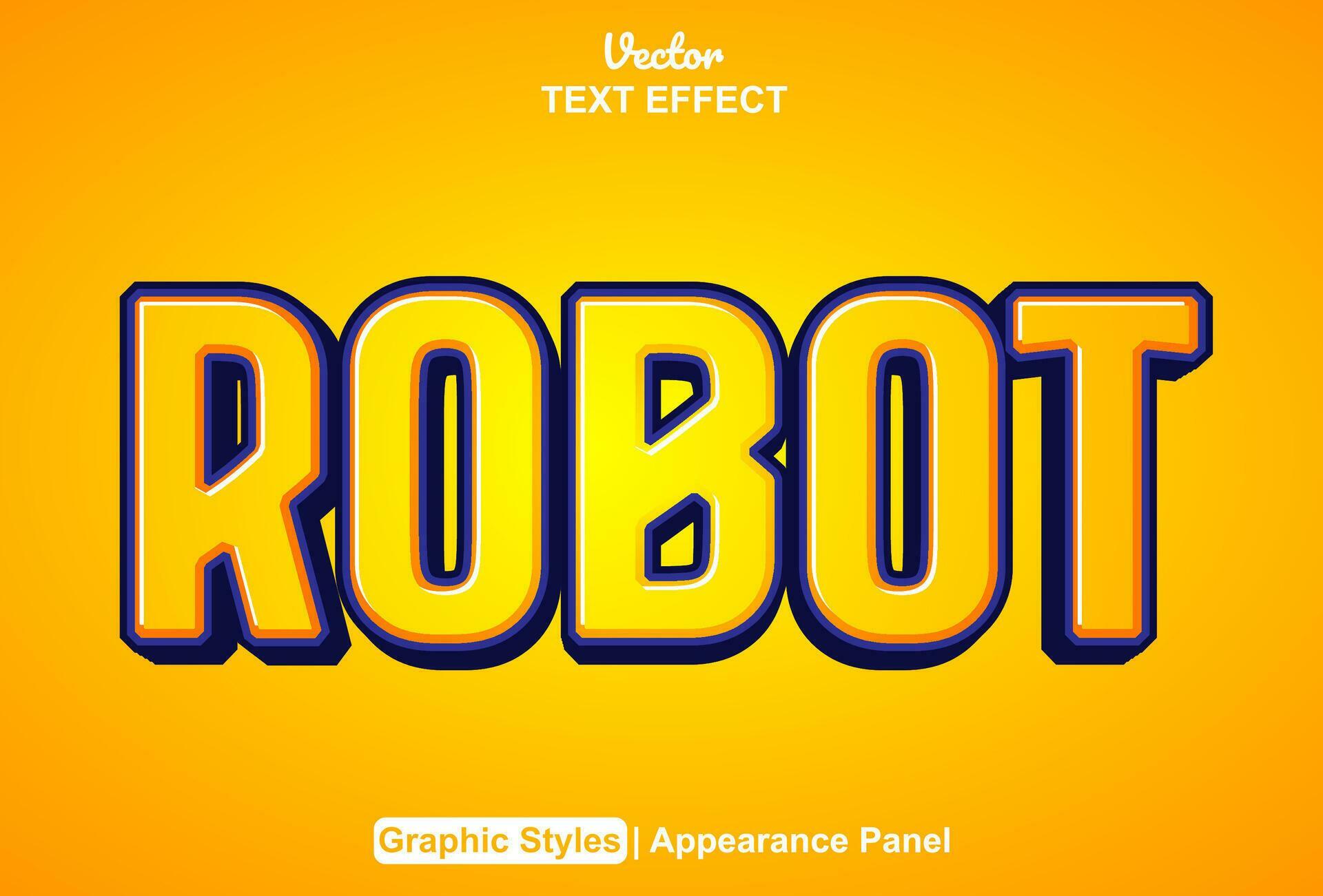 robot text effect with orange color graphic editable style 24681473 ...