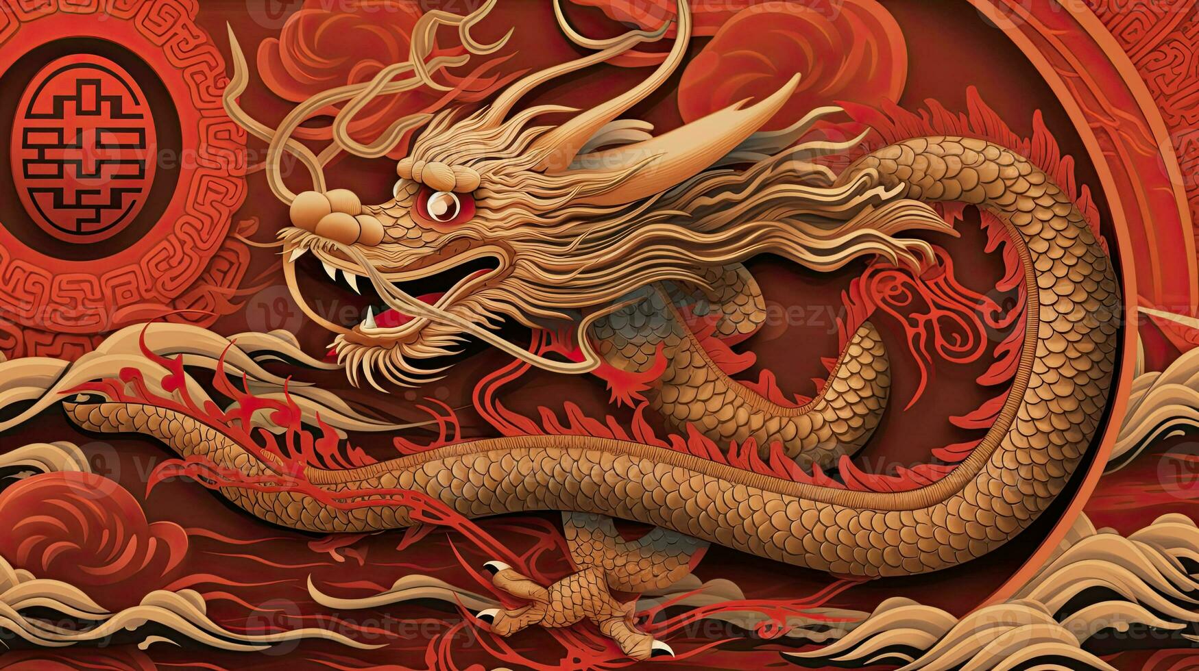 Chinese Dragon Painting Wallpaper