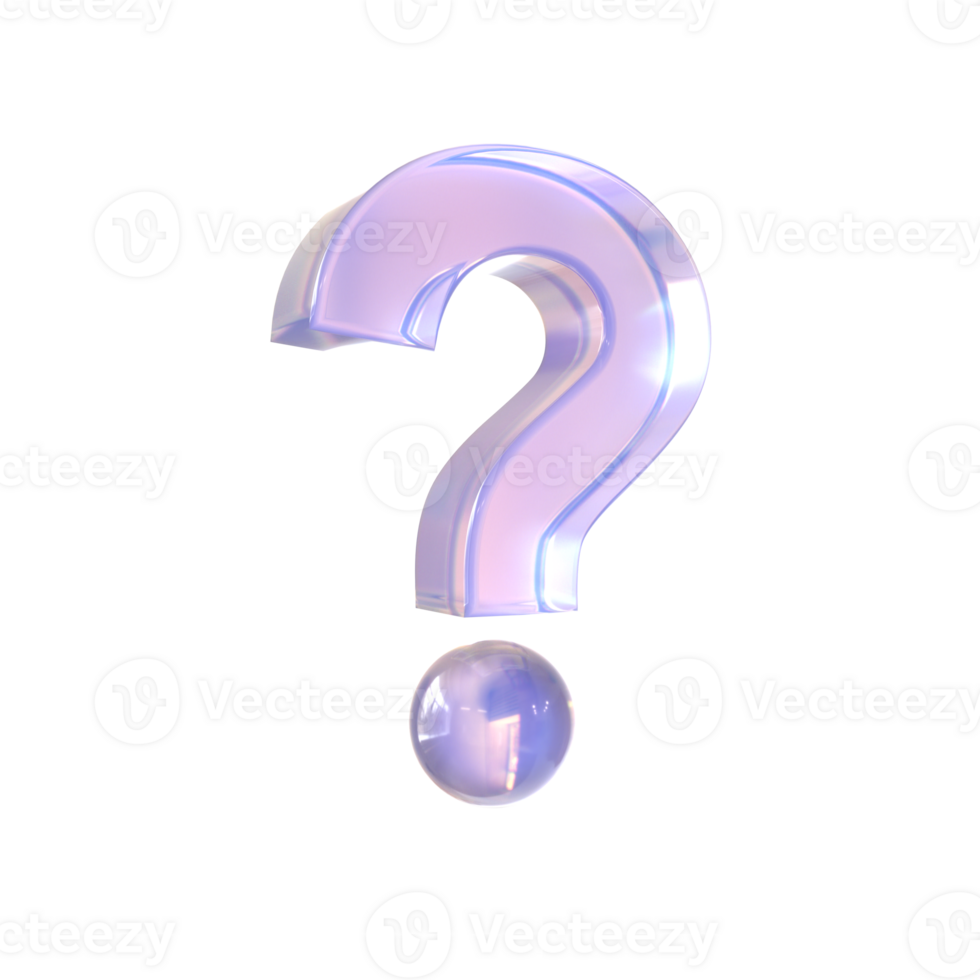 Crystal Question Mark Symbol 3d On Isolated Background 3d Render