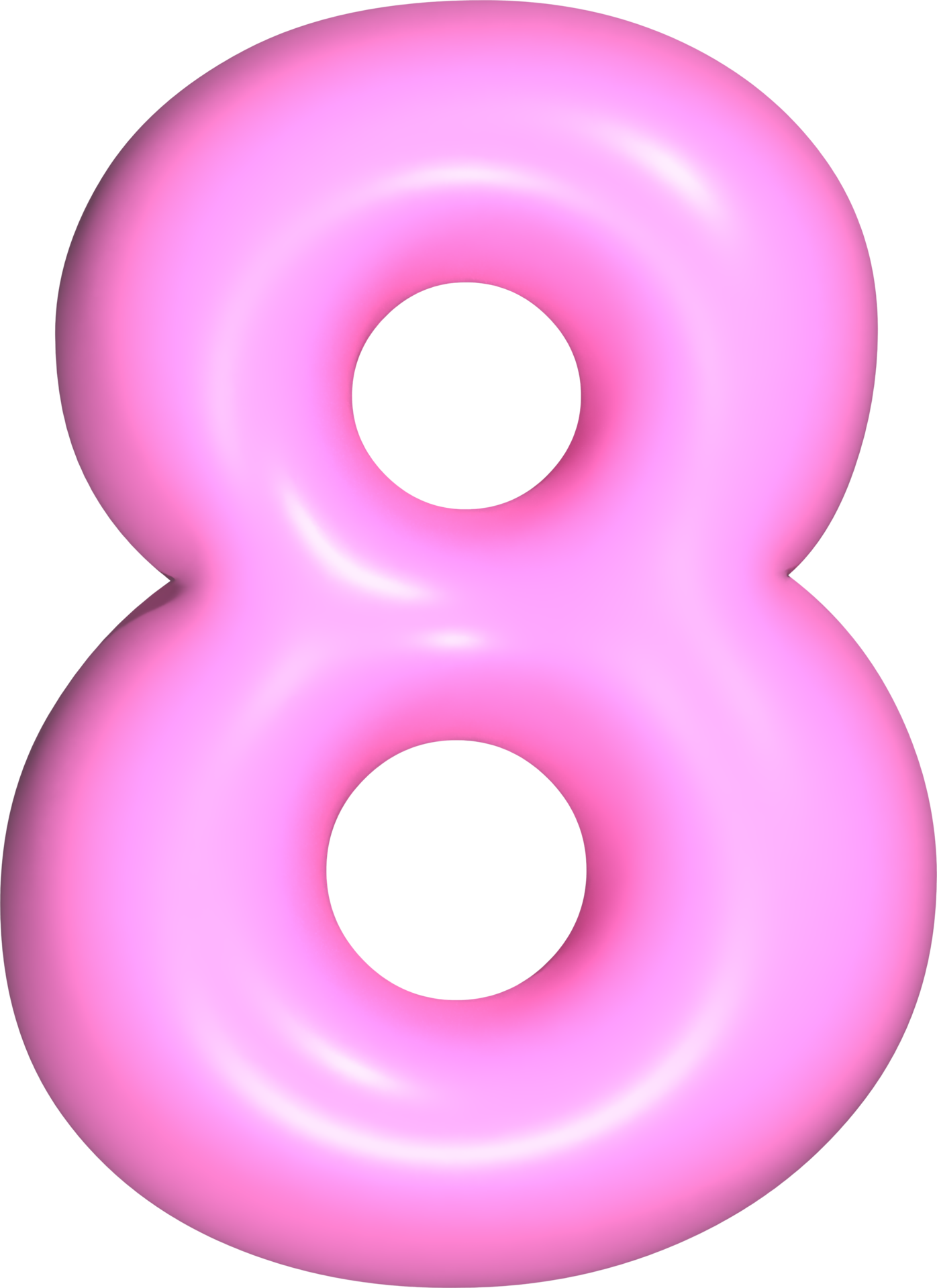 Pink 3D Number 8 24683977 PNG