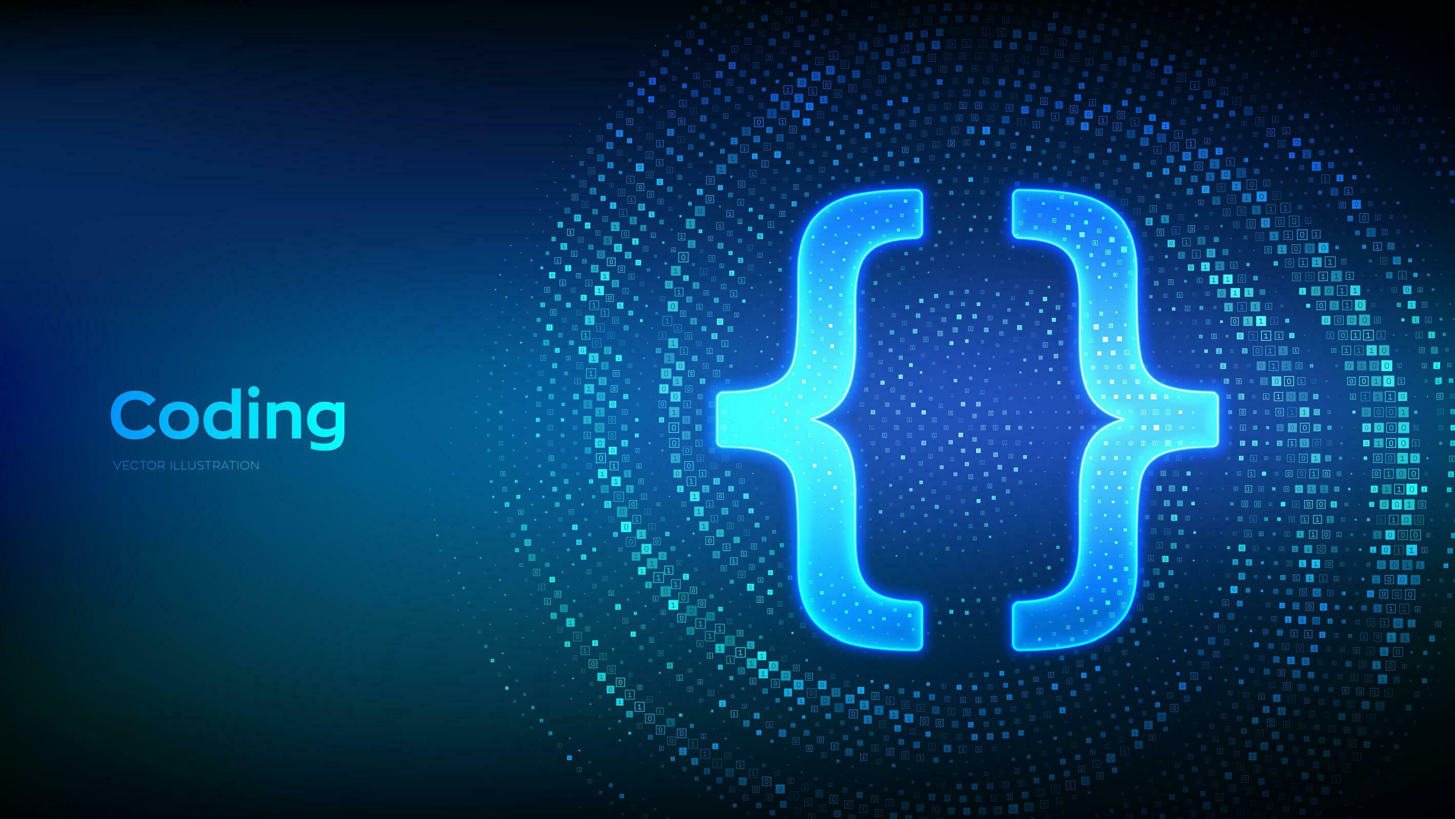 Programming code. Coding or Hacker background. Programming code icon made with binary code ...