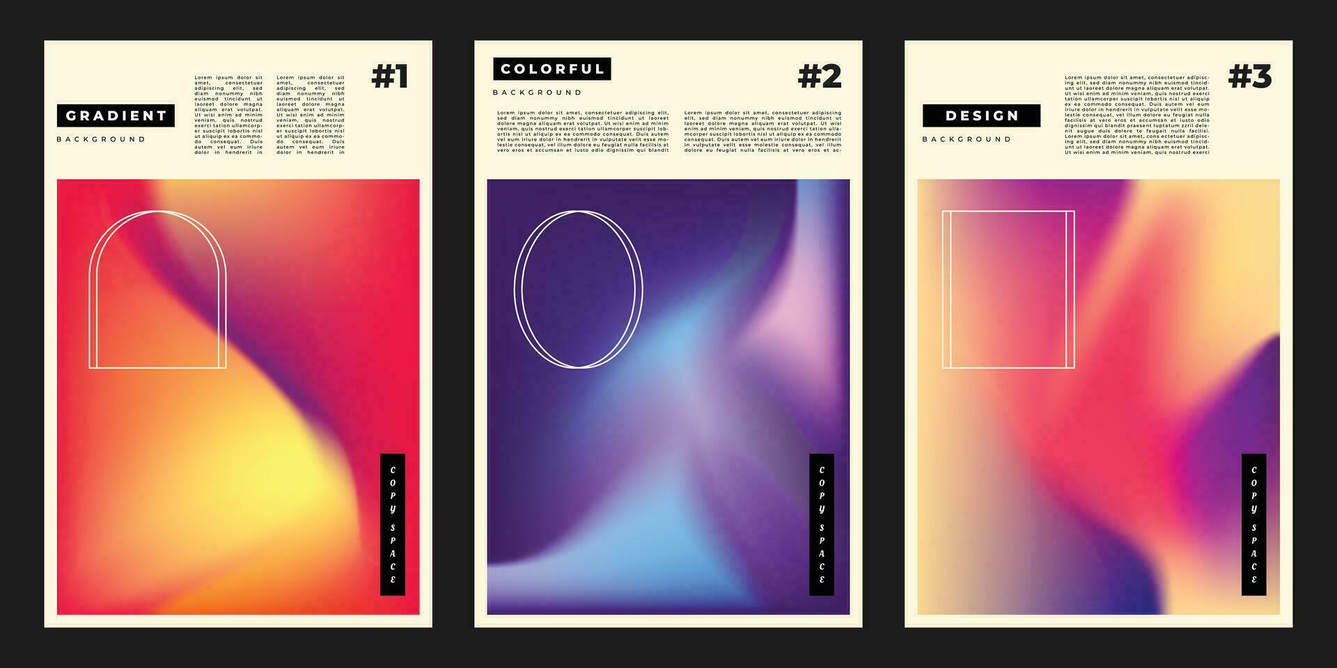 Colorful Fluid Gradient Mesh Background Template Copy Space Set Dynamic Colour Gradation