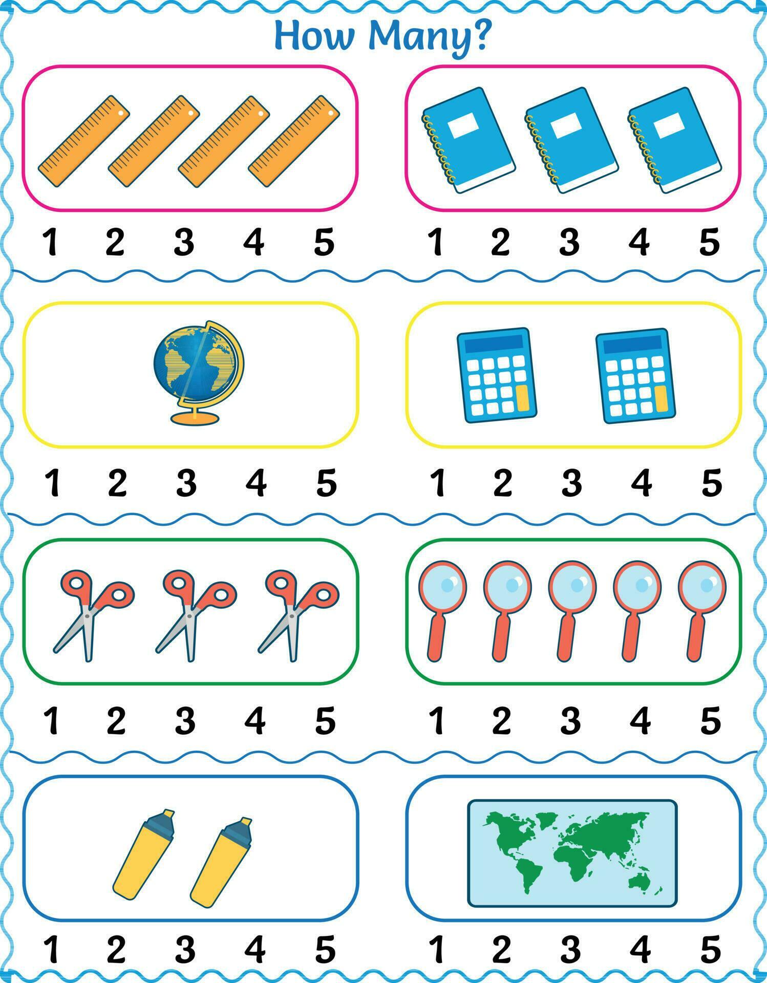 Math Educational Worksheet Count And Circle For Preschool From One To