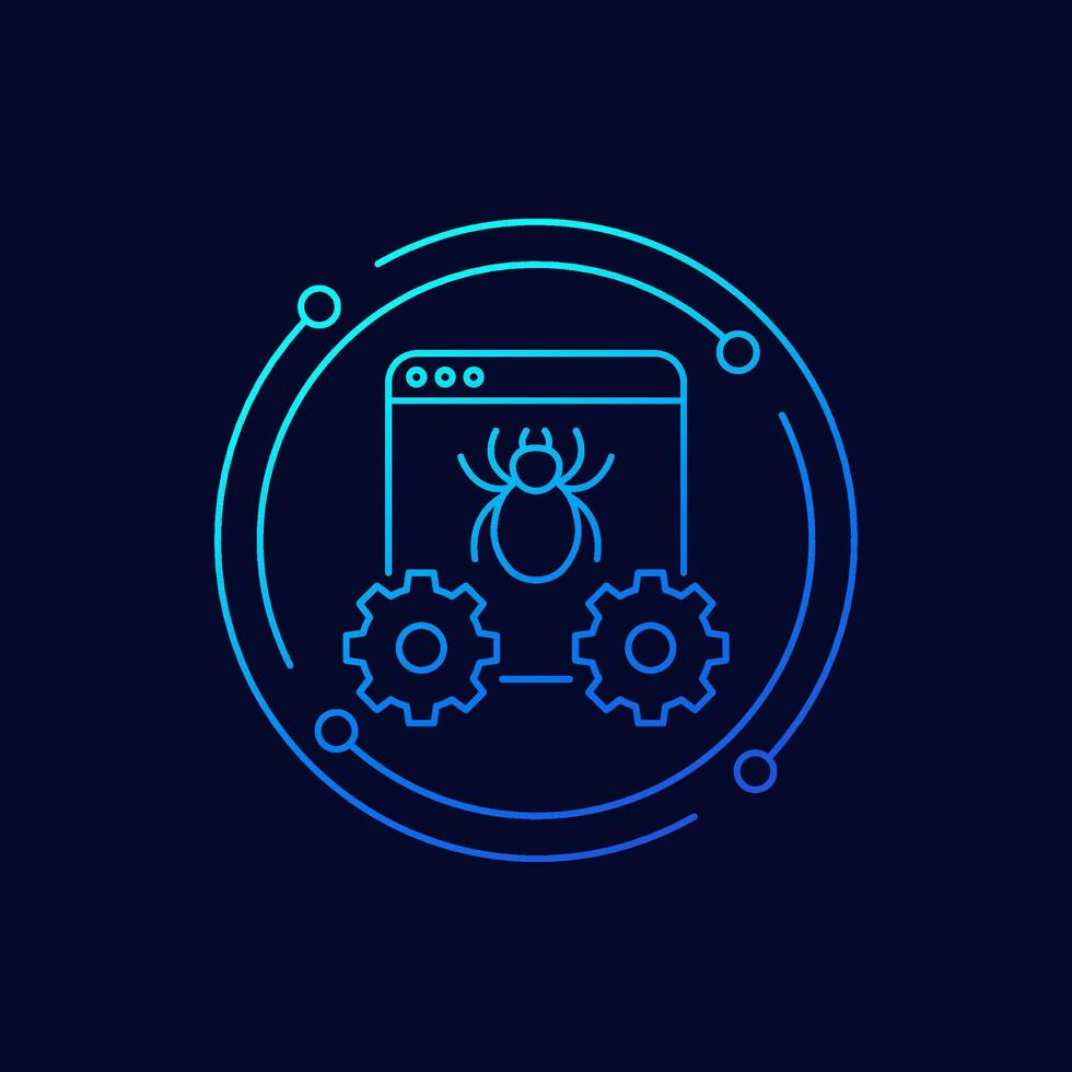 computer bug, debugging icon, linear design 24694427 Vector Art at Vecteezy computer bug, debugging icon, linear design 24694427 Vector Art at Vecteezy