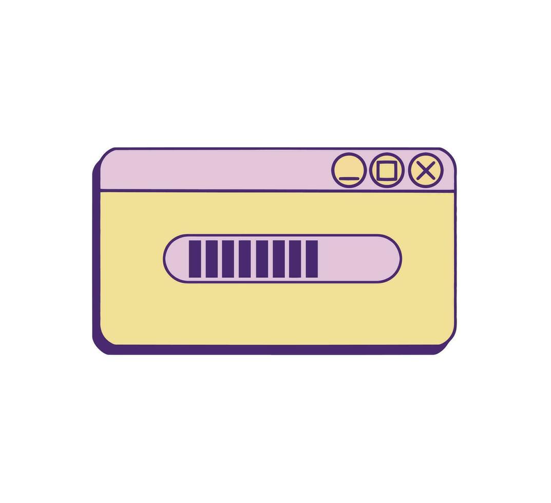 Retro vaporwave Y2K computer interface. Vintage old browser and dialog window template in 90s ...