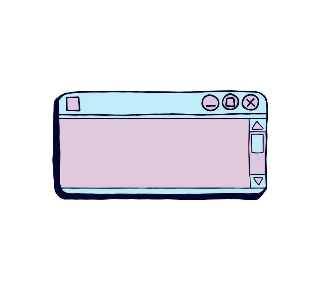 Retro vaporwave Y2K computer interface. Vintage old browser and dialog window template in 90s ...