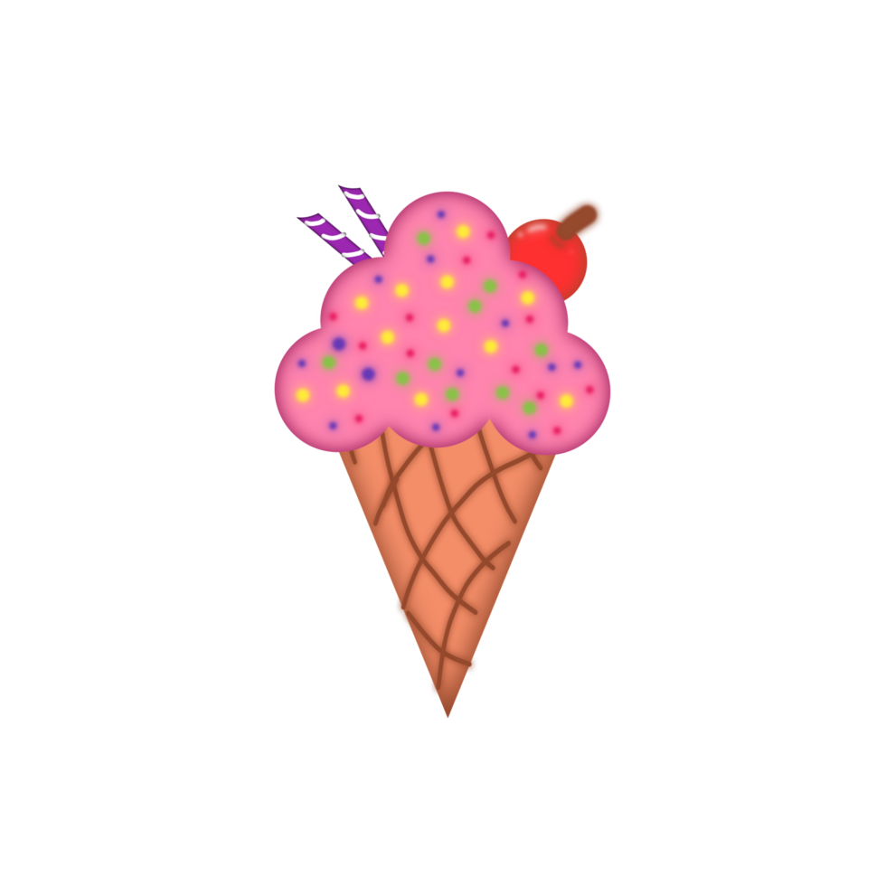 Strawberry Ice Cream With Cherries 24699052 Png