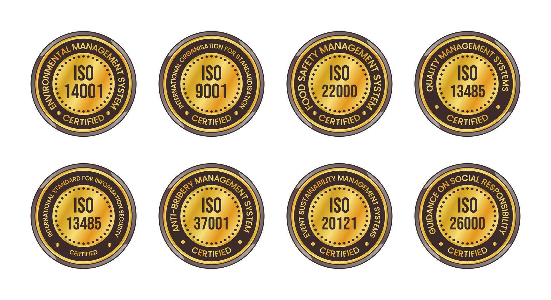 iso certified badge, iso certified stamp, iso certified emblem, iso certified logo, glossy ...