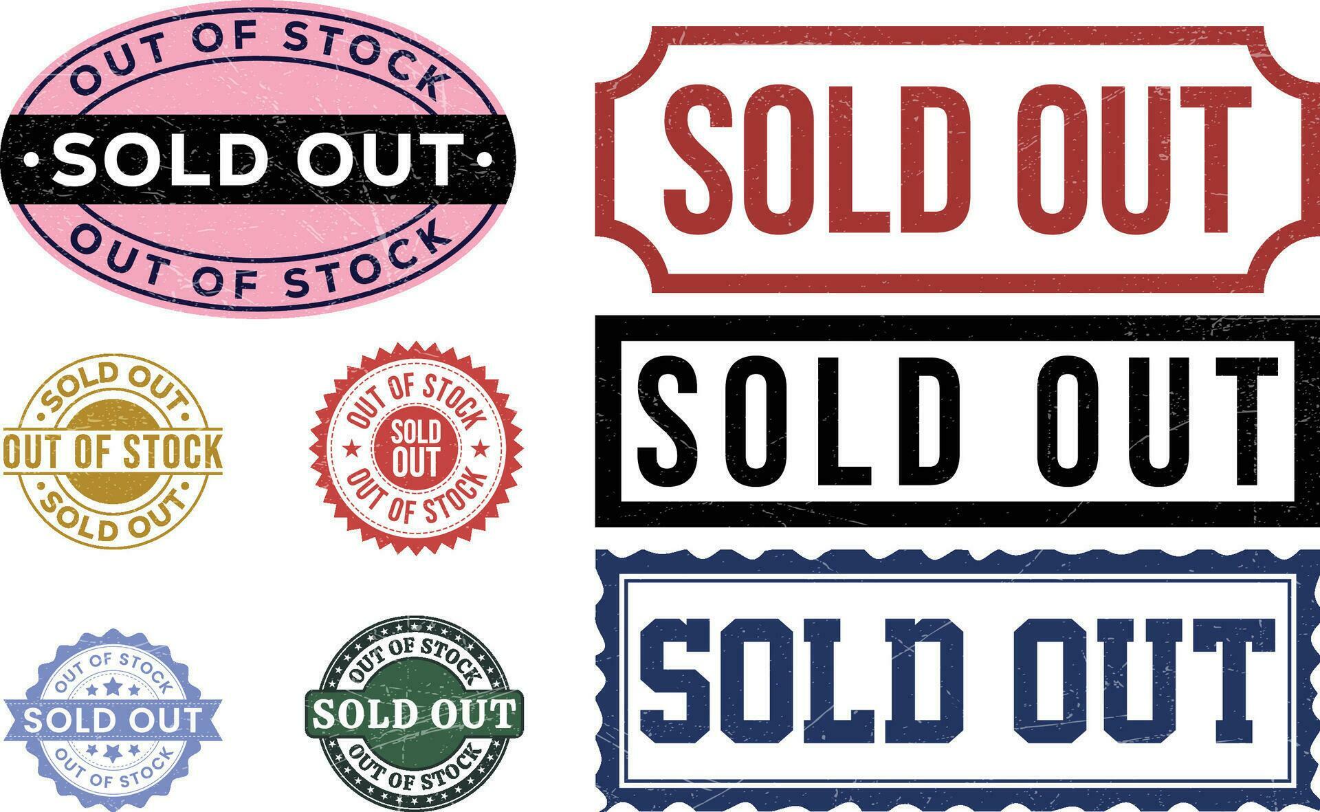 Sold Out Stamp, Sold Out Sign, Sold Out Vector, Emblem, Logo, Rubber ...