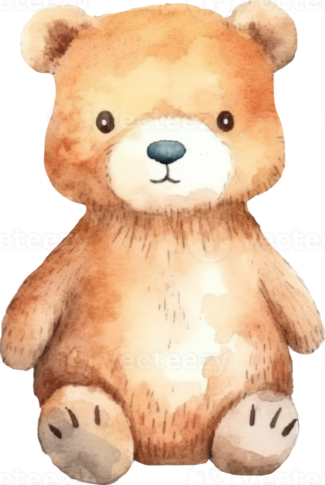 Cute Brown Bear Watercolor Illustration 24700326 Png