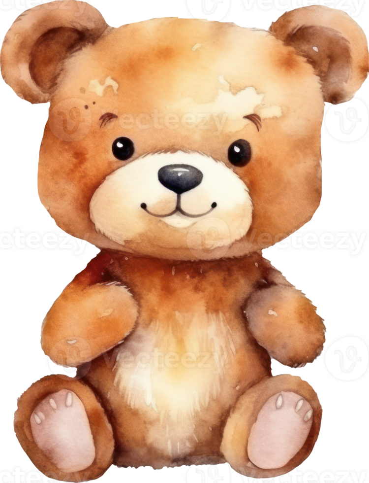 Cute Brown Bear Watercolor Illustration 24700472 Png