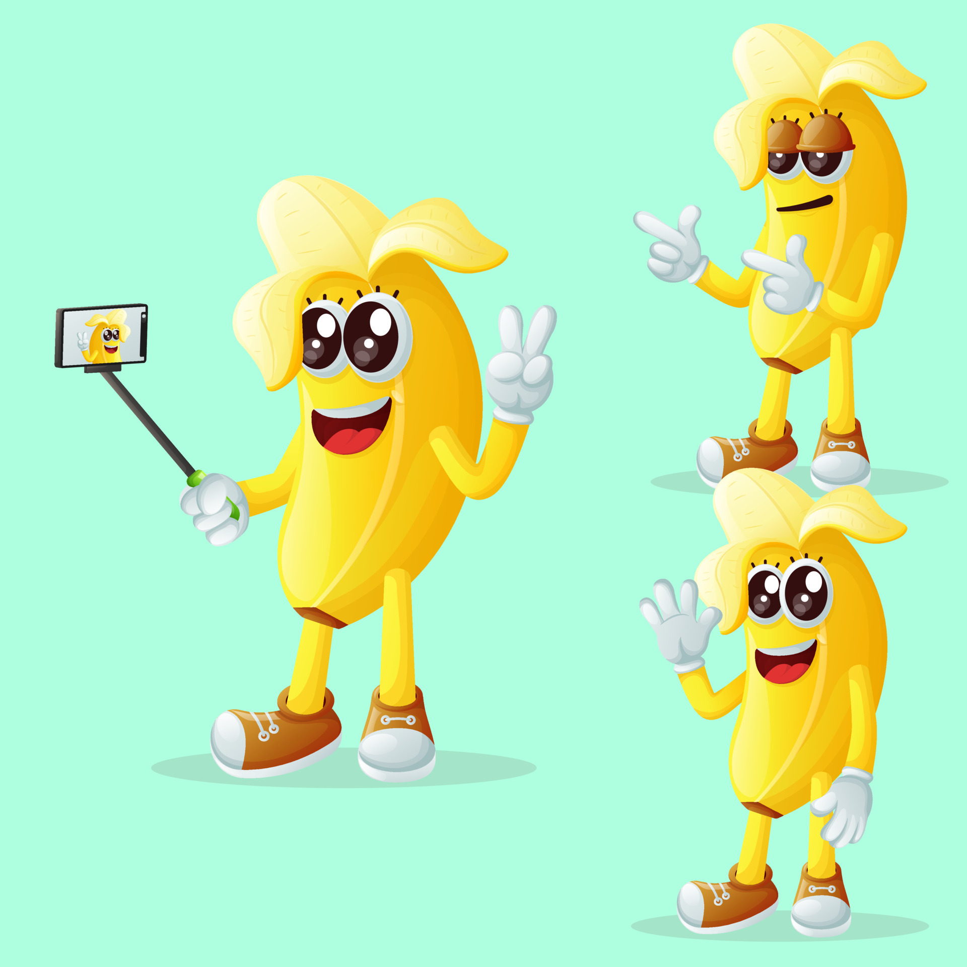 Cute Banana Characters As Narcissistic 24701220 Vector Art At Vecteezy