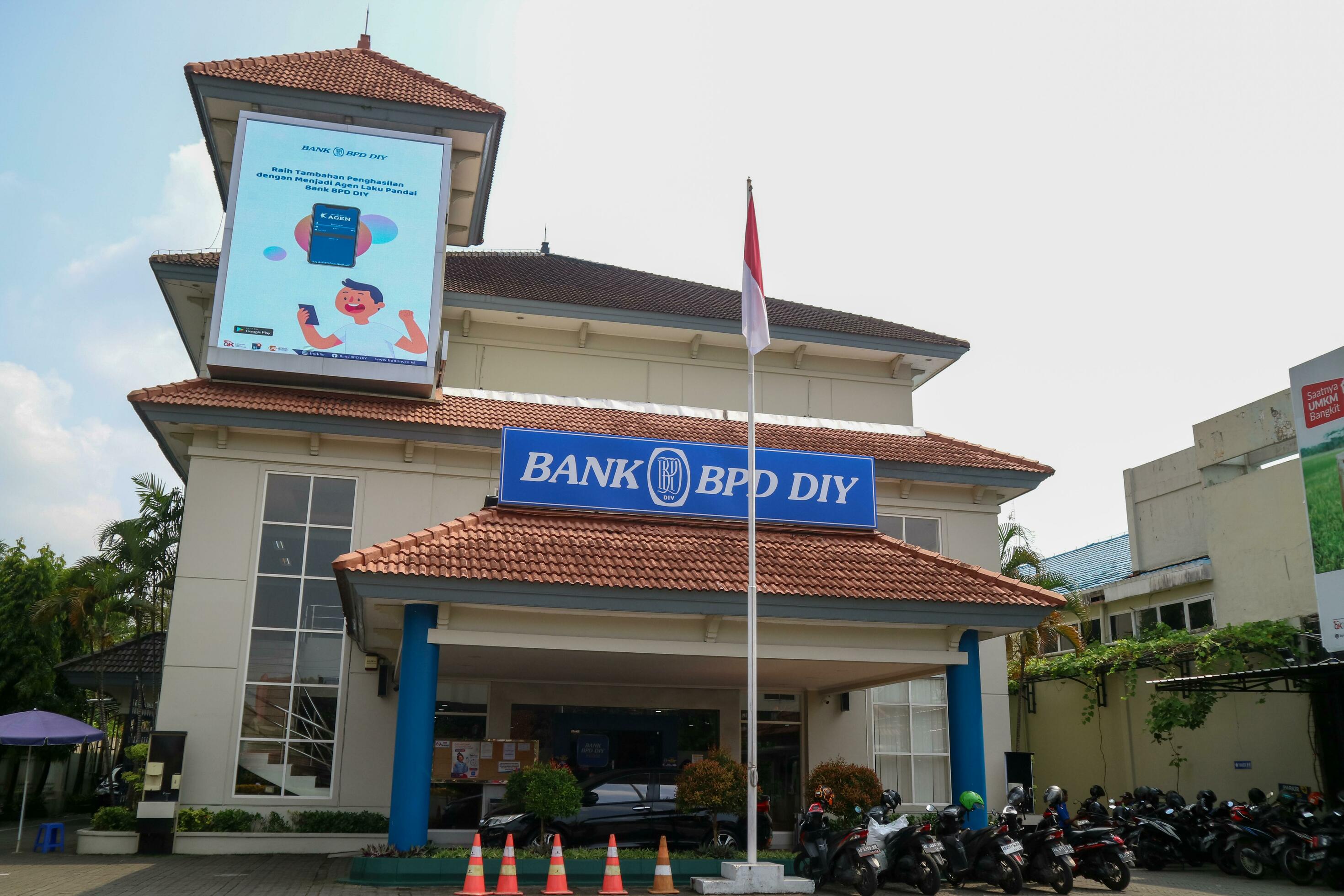 Yogyakarta, Indonesia - March 20, 2023 - BPD DIY bank building. Bank BPD DIY senopati branch ...