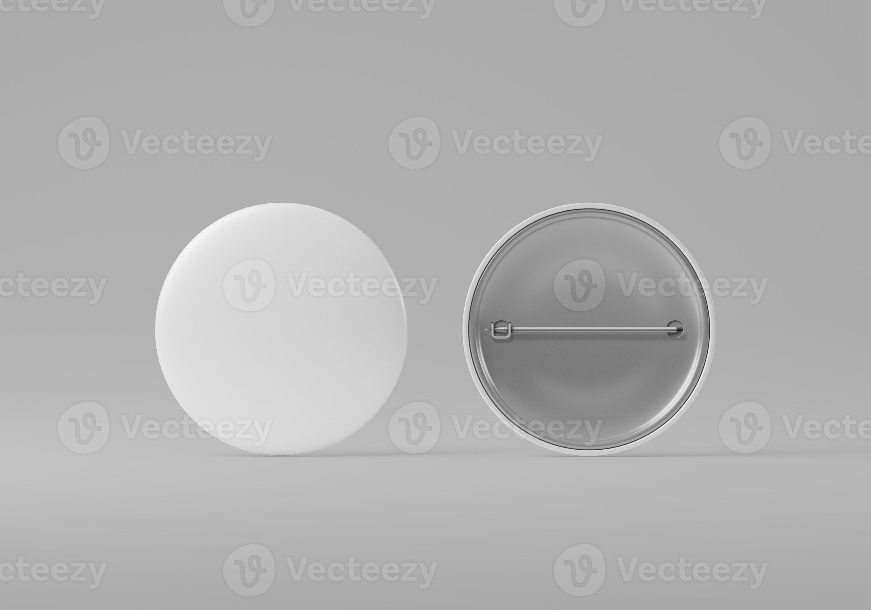 Pin badge logo mockup set front and back with copy space for your logo or graphic design, 3d ...