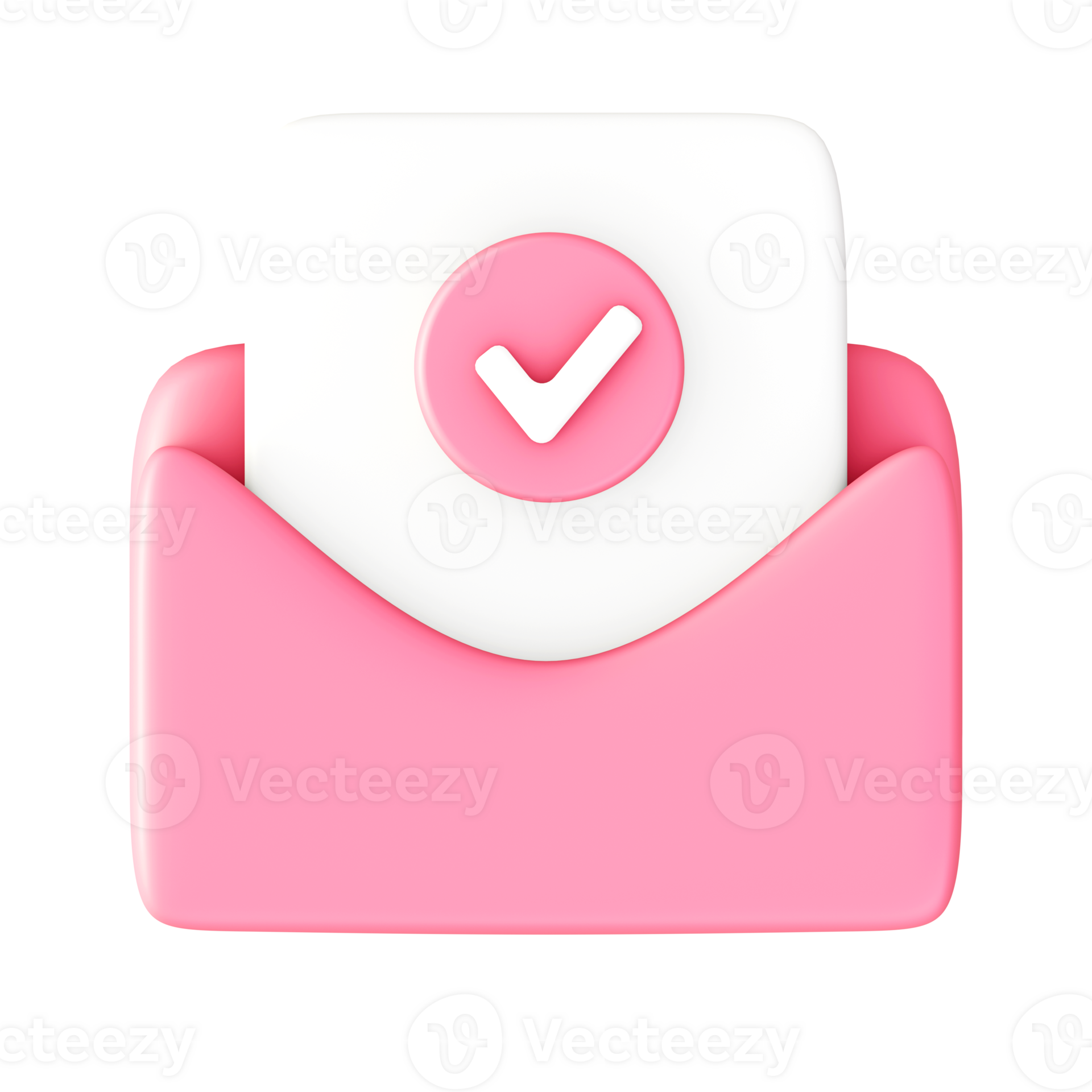 3d Illustration Icon Of Pink Email With Checklist For Ui Ux Web Mobile App Social Media Ads