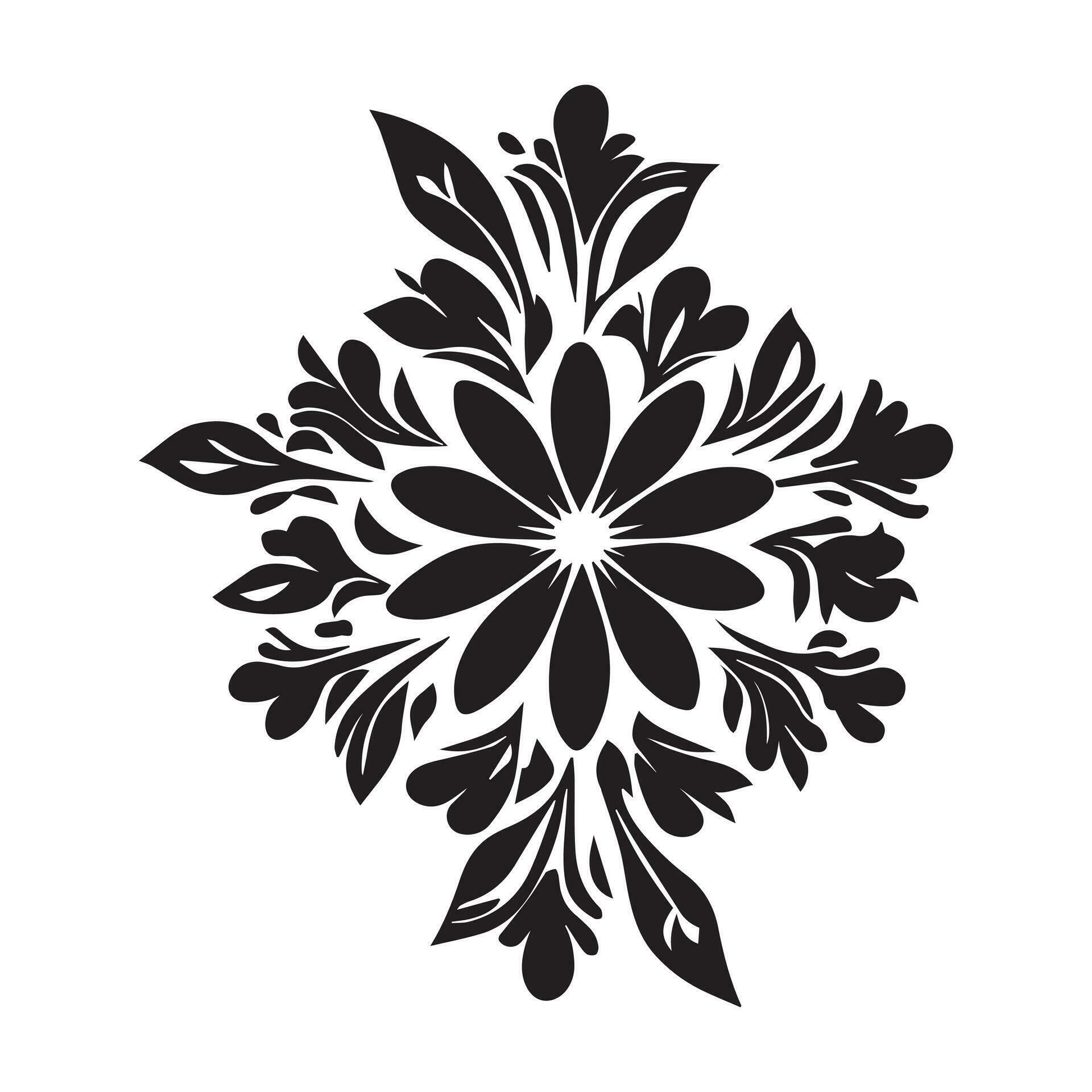 Floral Flower Icon Vector Illustration Black Color 24705904 Vector Art ...
