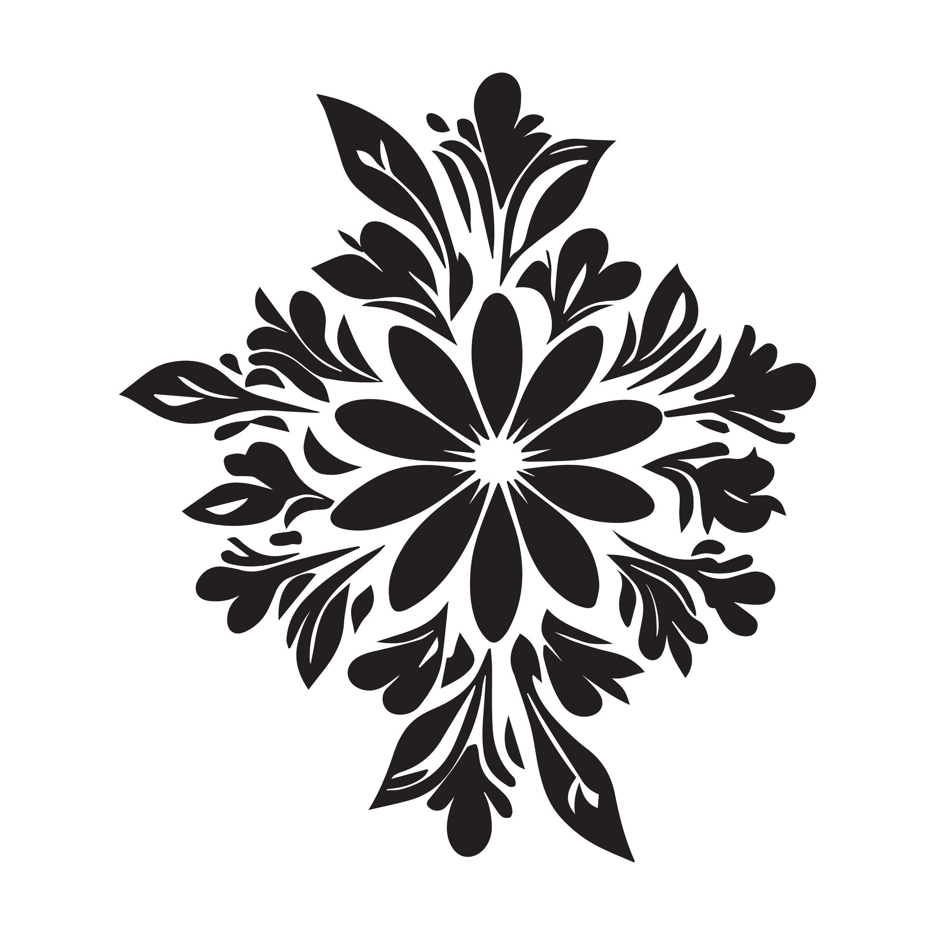 Floral Flower Icon Vector Illustration Black Color 24705904 Vector Art ...