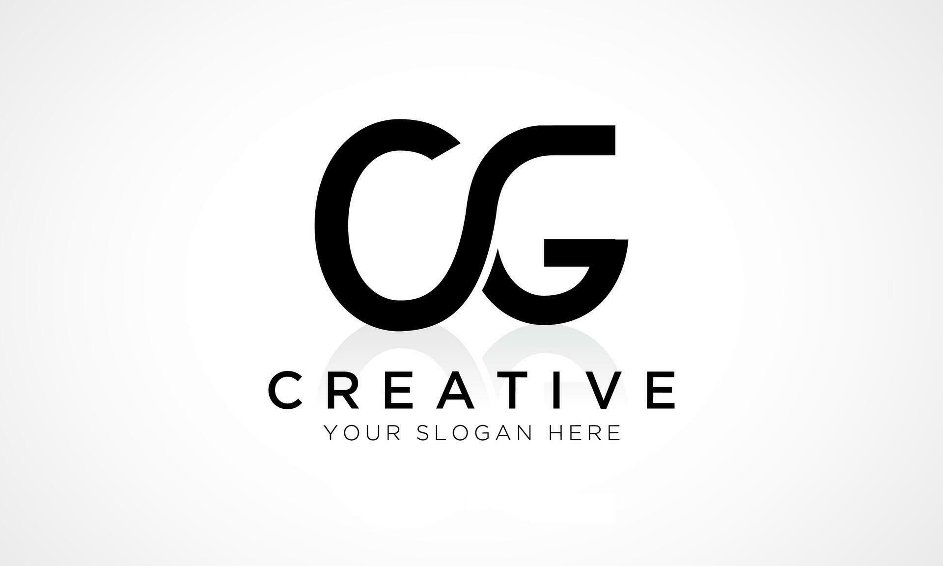 Cg Letra Logo Diseño Vector Modelo Alfabeto Inicial Letra Cg Logo Diseño Con Lustroso Reflexión
