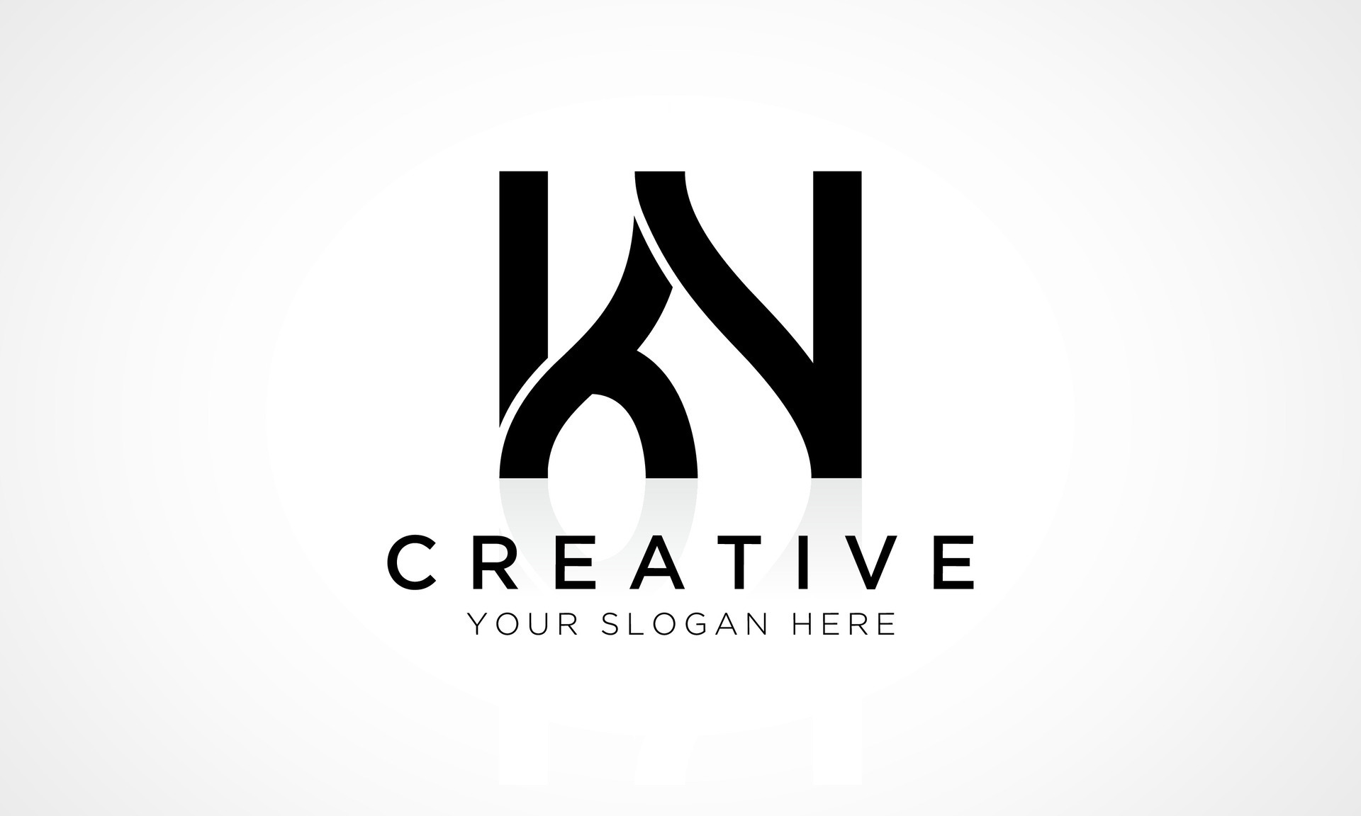 KN Letter Logo Design Vector Template. Alphabet Initial Letter KN Logo Design With Glossy ...