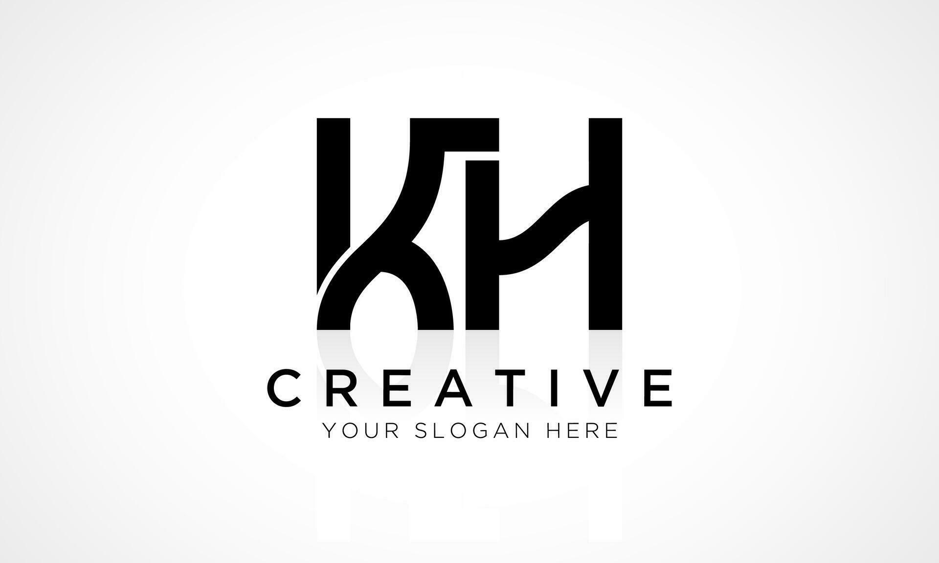 KH Letter Logo Design Vector Template. Alphabet Initial Letter KH Logo Design With Glossy ...