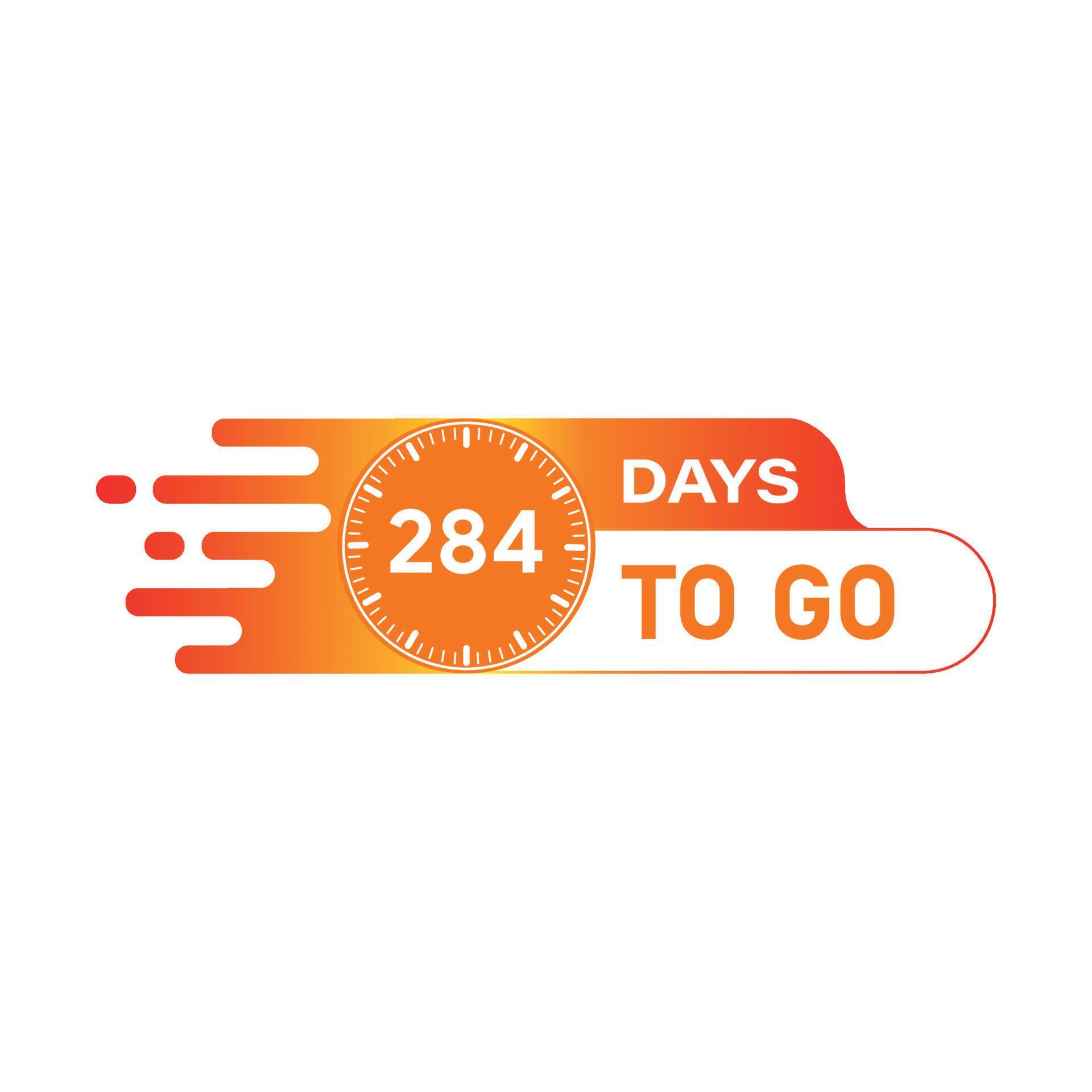 284 Day to go. Countdown timer. Clock icon 24715669 Vector Art at Vecteezy