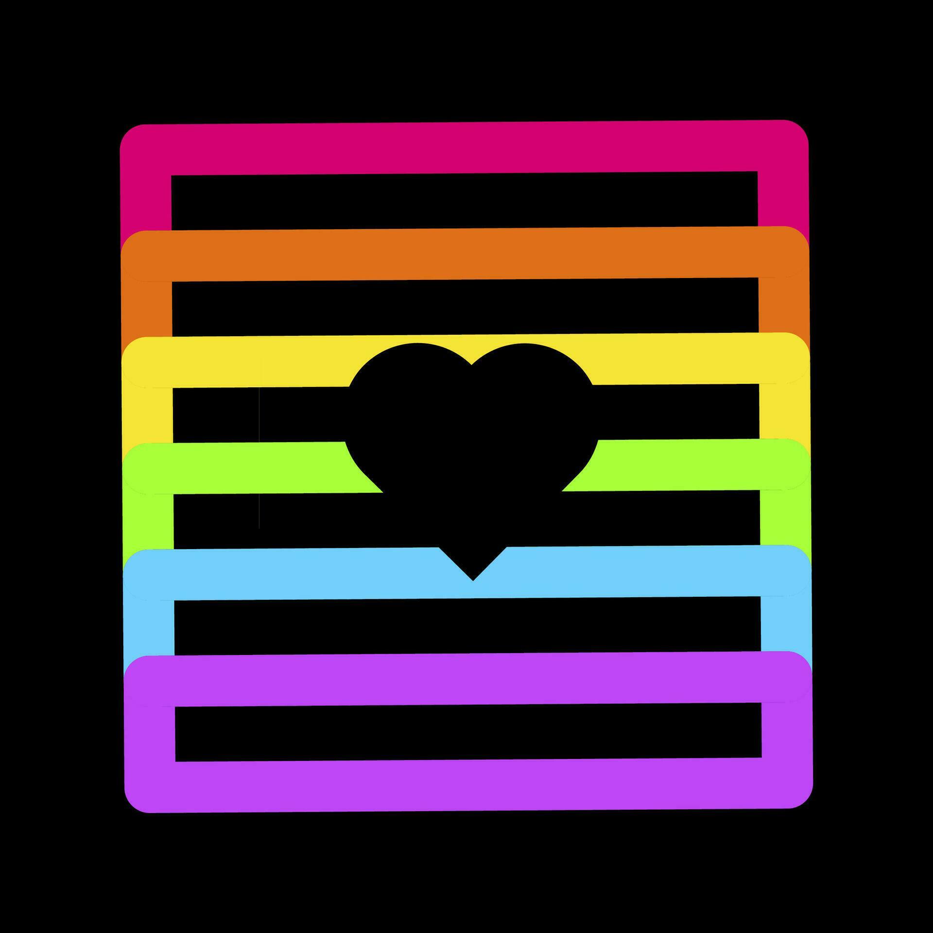 Neon Rainbow Heart Square Frame Pride Party Icon 24720004 Vector Art at ...