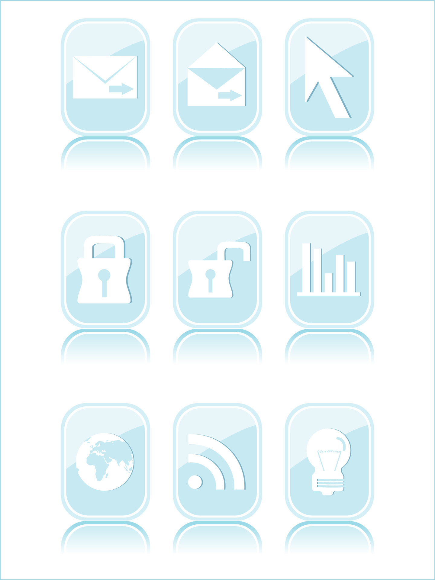 web mail icons set for websites, web applications. email applications ...