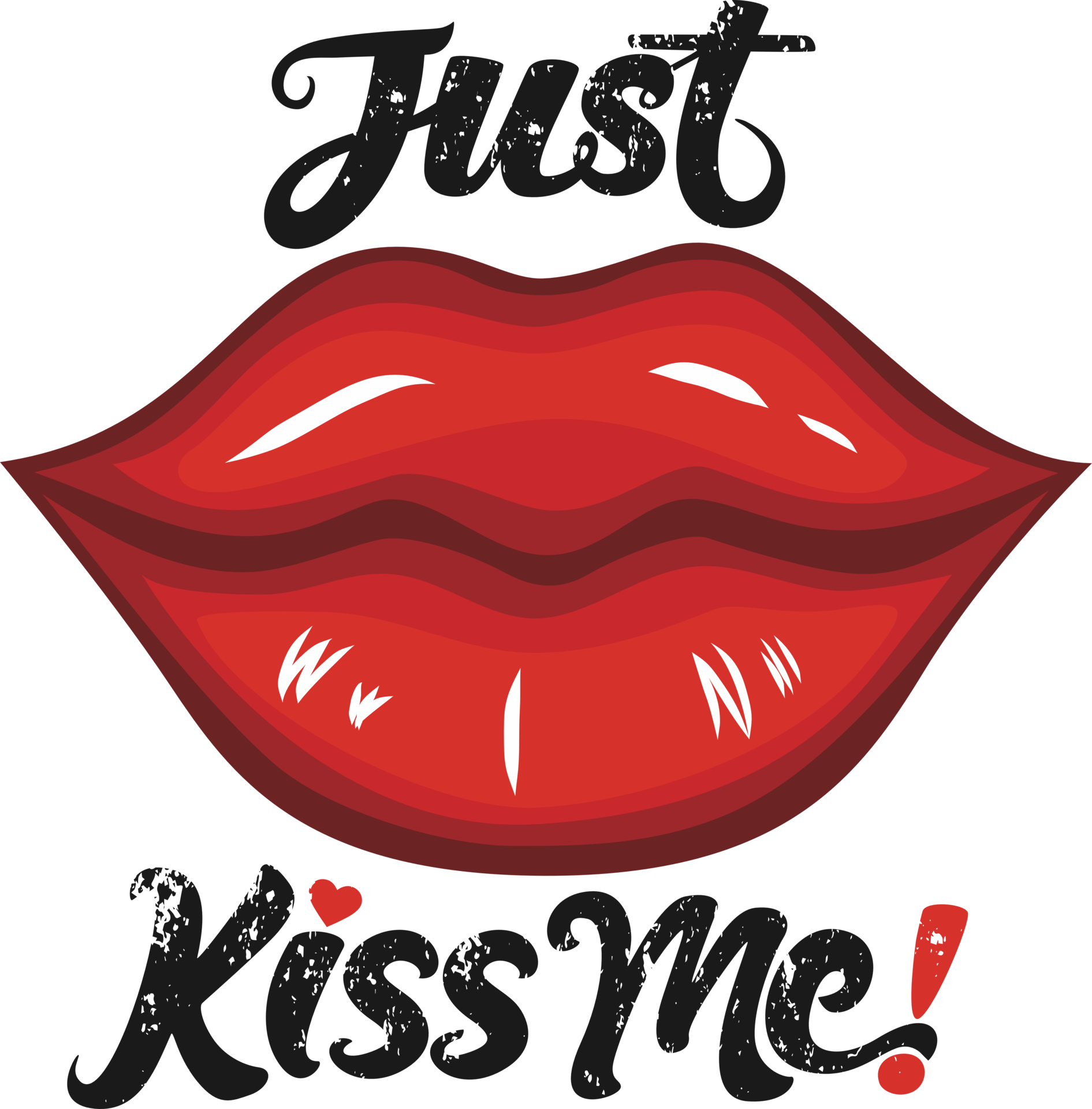 Just Kiss Me Love Typography Quote Design 24728765 PNG
