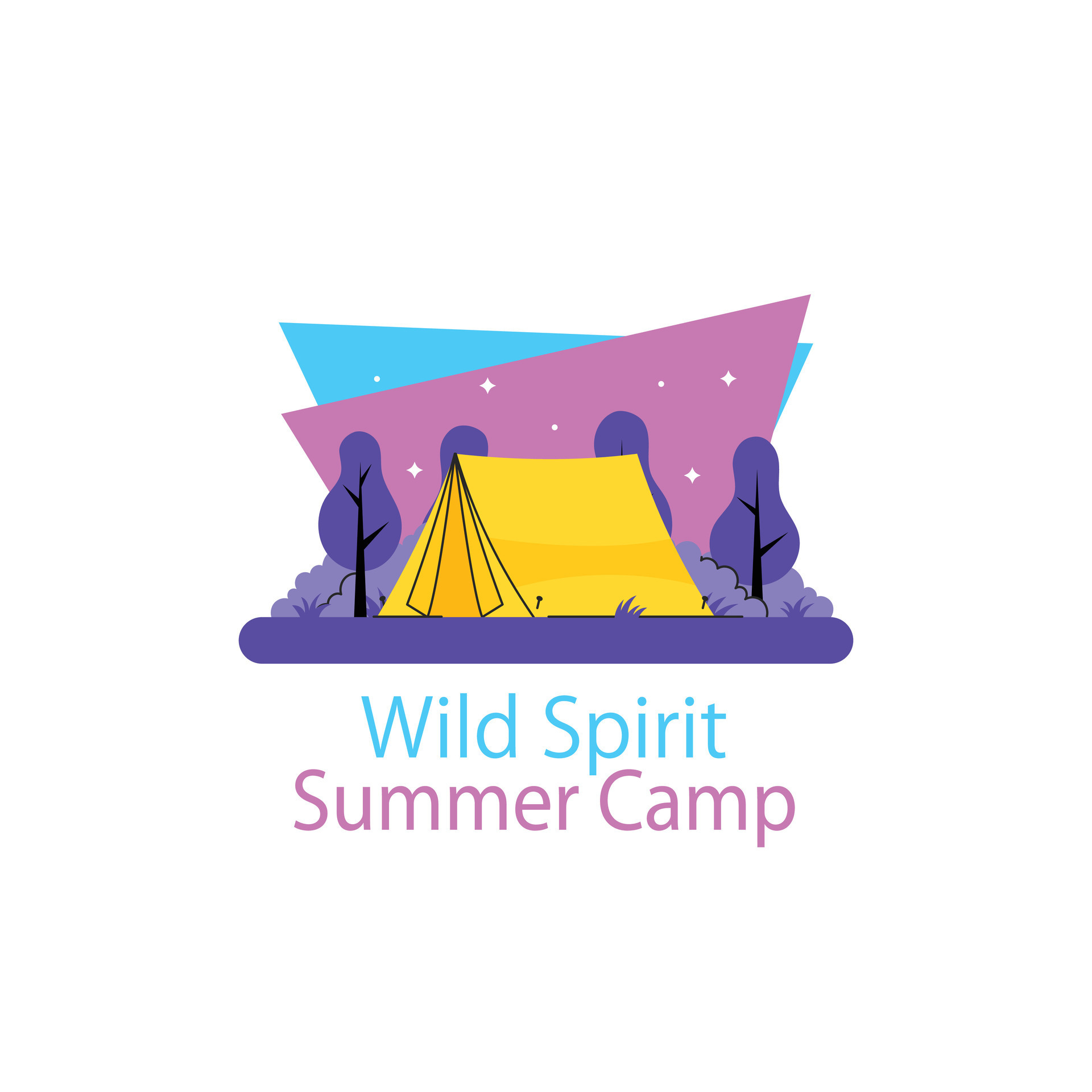 Hand Drawn Summer Camp Badge Logo Template 24739563 Vector Art At Vecteezy