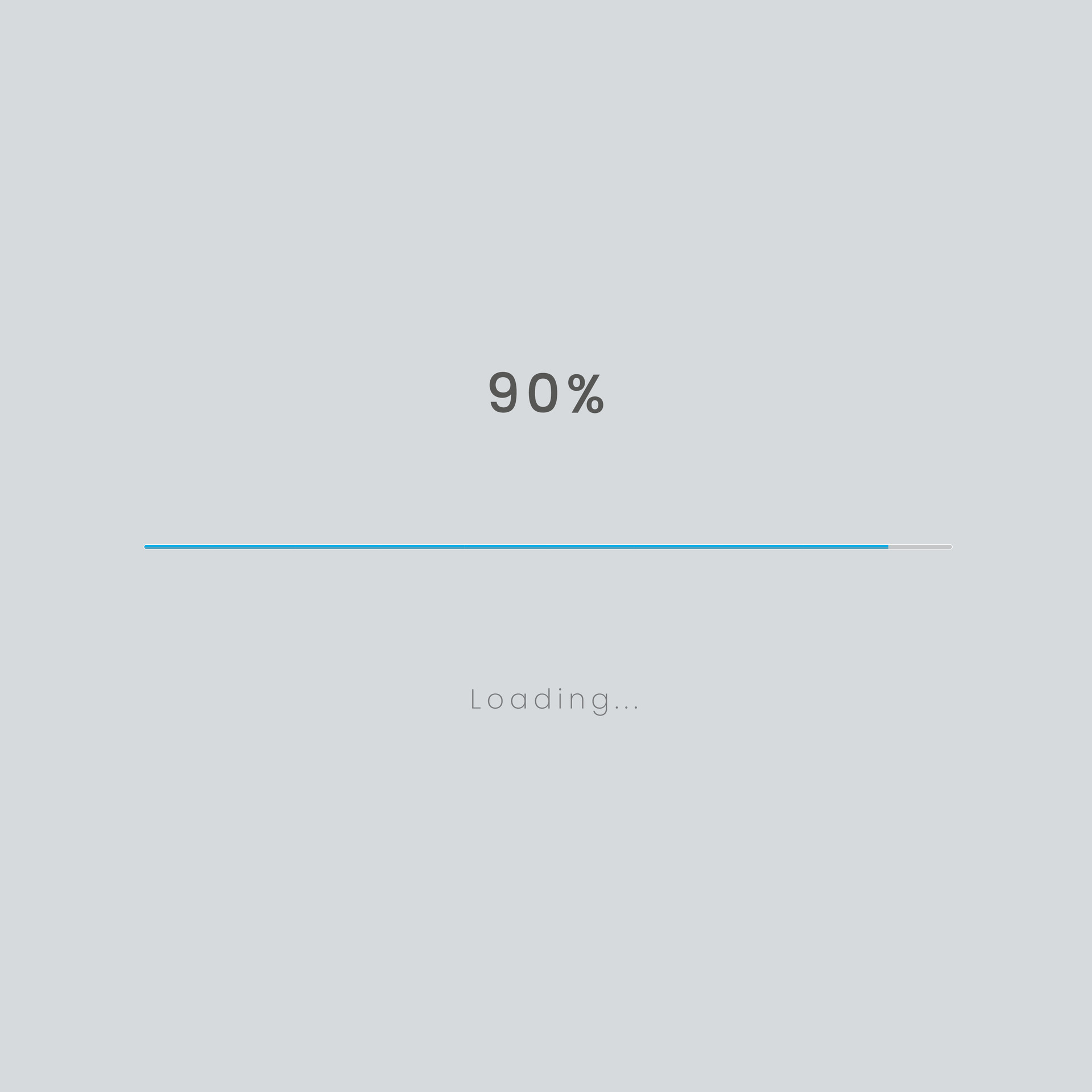 Rainbow 90 pecent loading sign vector illustration on grey background ...