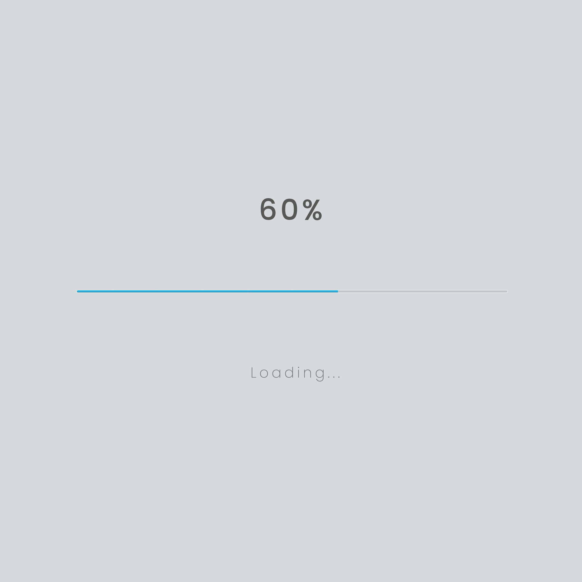 Rainbow 60 pecent loading sign vector illustration on grey background ...