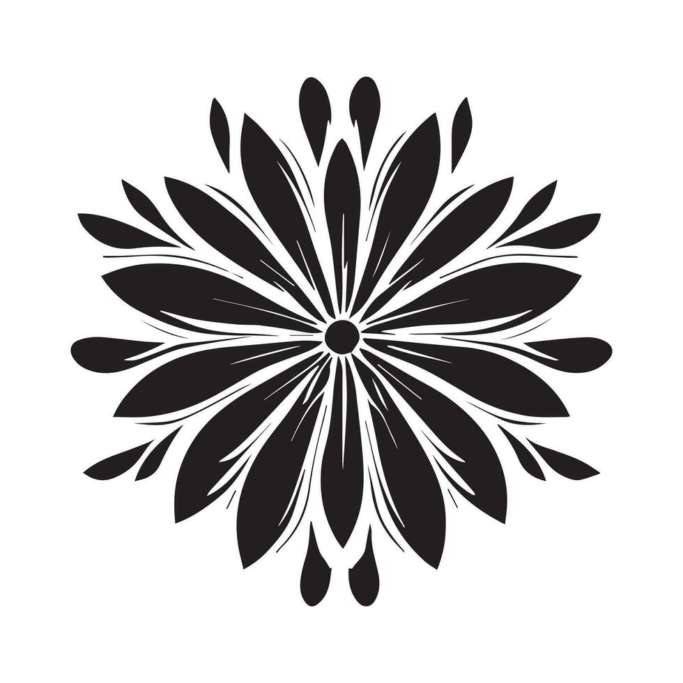 Floral Flower Icon Vector Illustration Black Color 24741482 Vector Art ...