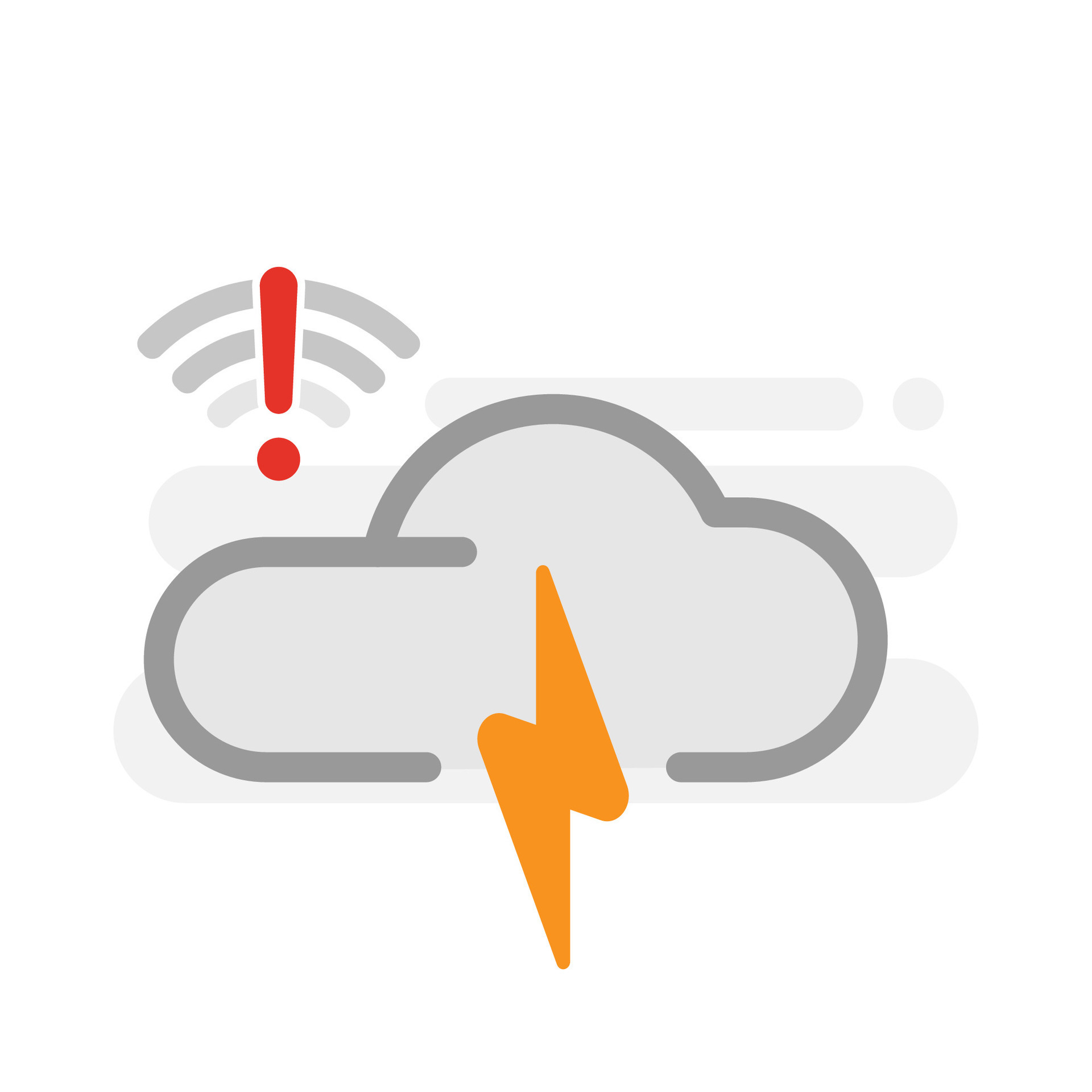 Weak signal, weather disturbance. no internet connection concept illustration flat design vector ...