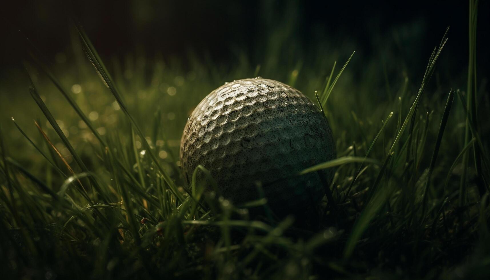 Golfer teeing off on green turf, hitting golf ball successfully generated by AI 24749326 Stock ...