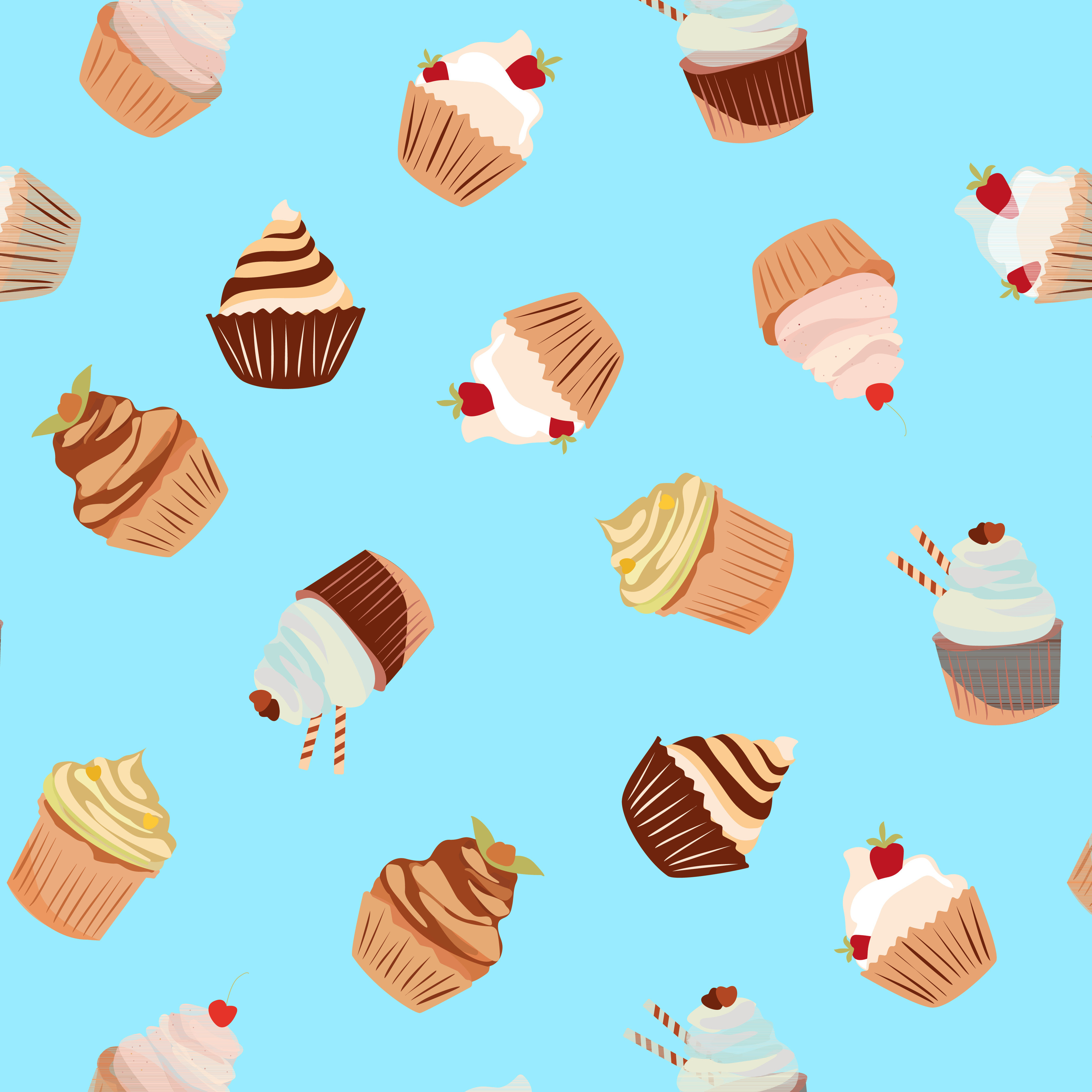 Blue Cupcakes Background