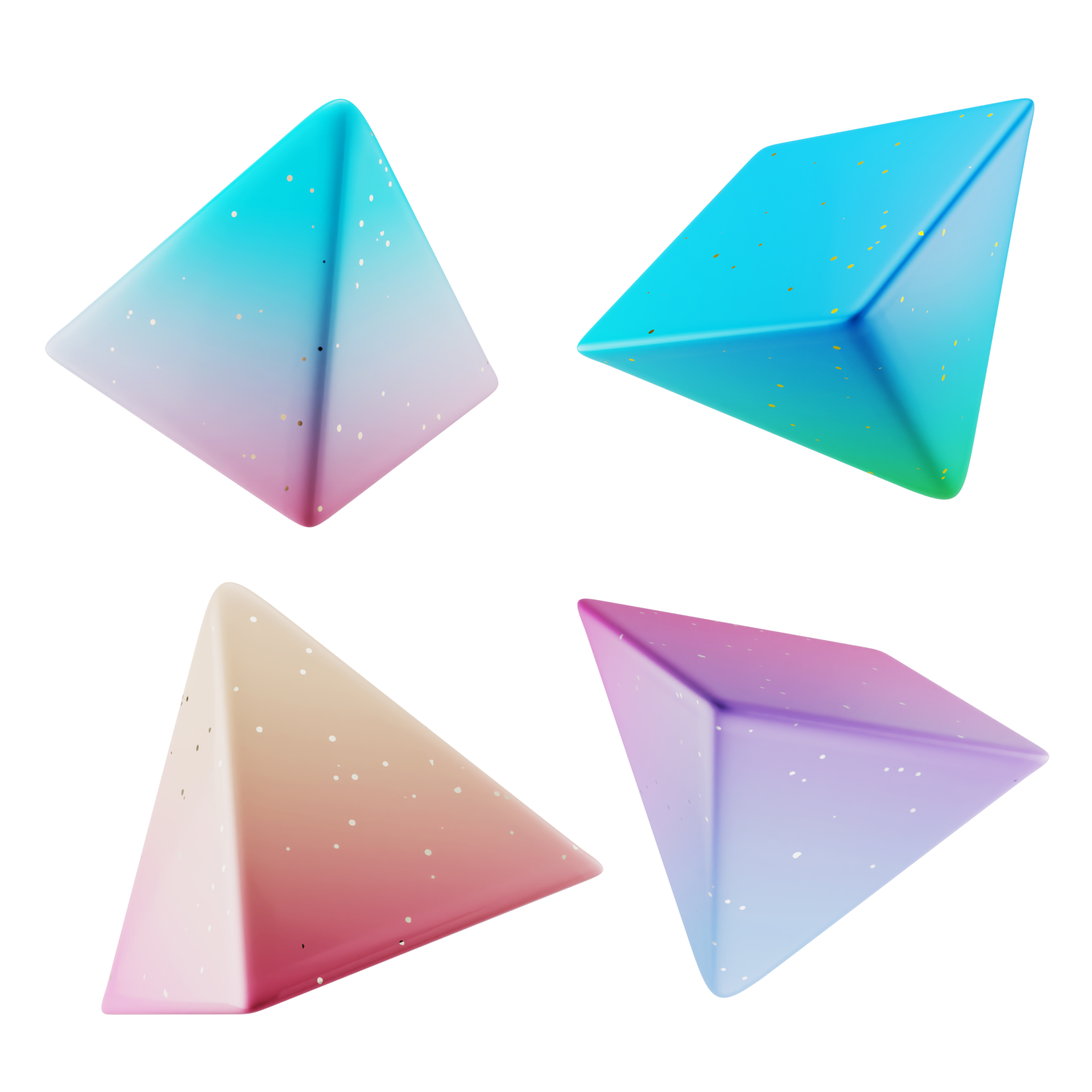 multi angle 3d shapes collection triangle pyramids with modern candy ...