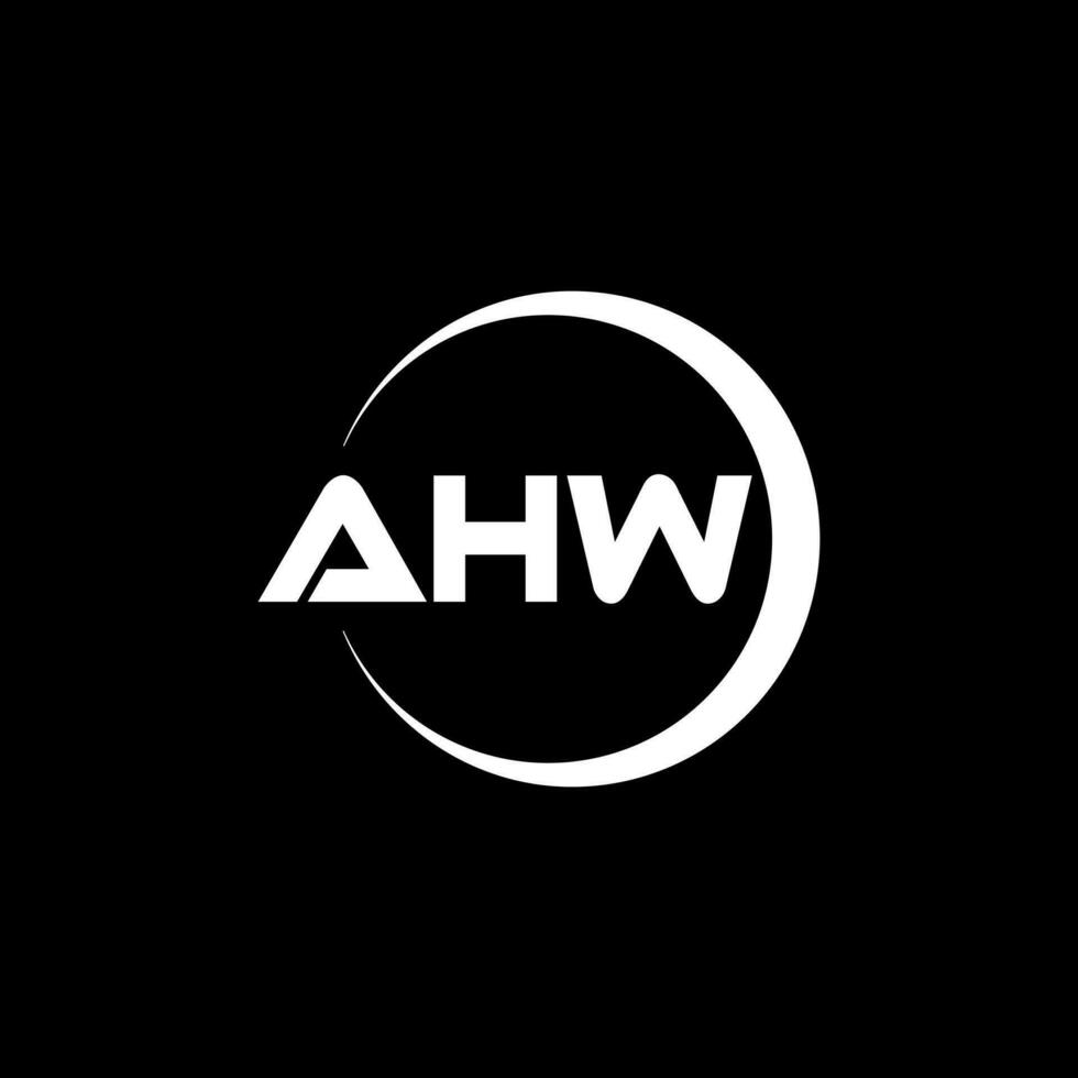 AHW letter logo design in illustration. Vector logo, calligraphy designs for logo, Poster ...