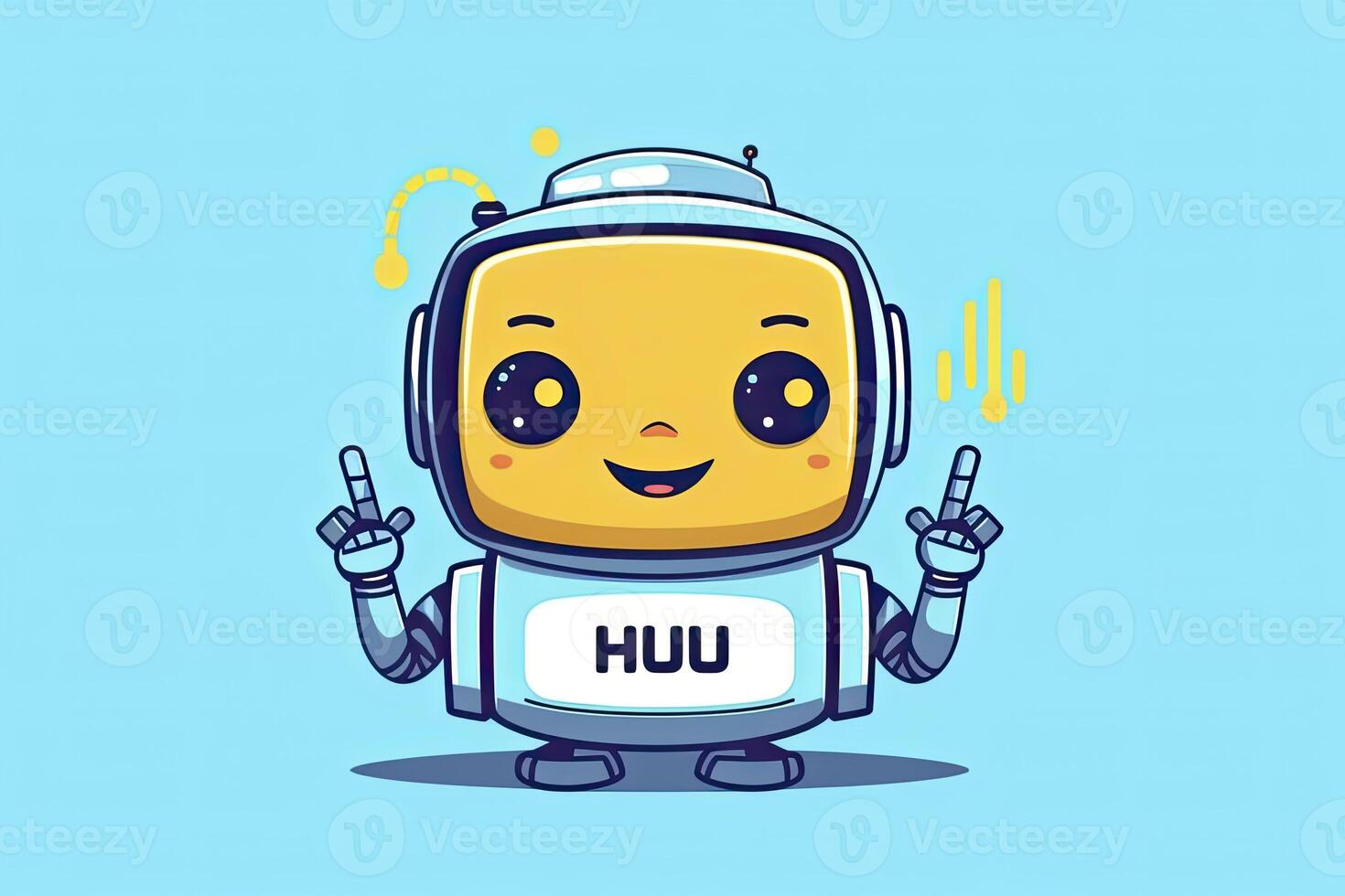 linda sonriente robot, charla larva del moscardón decir Hola. vector ... linda sonriente robot, charla larva del moscardón decir Hola. vector ...