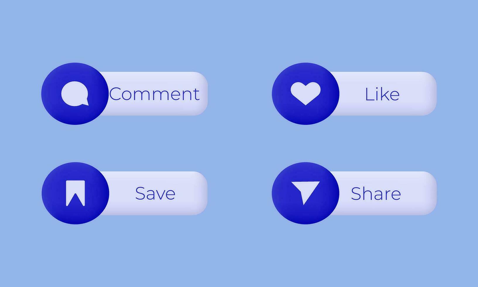illustration like comment share save social media buttons 3d icon ... illustration like comment share save social media buttons 3d icon ...