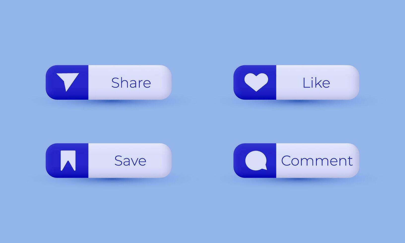 illustration like comment share save social media buttons 3d vector ... illustration like comment share save social media buttons 3d vector ...