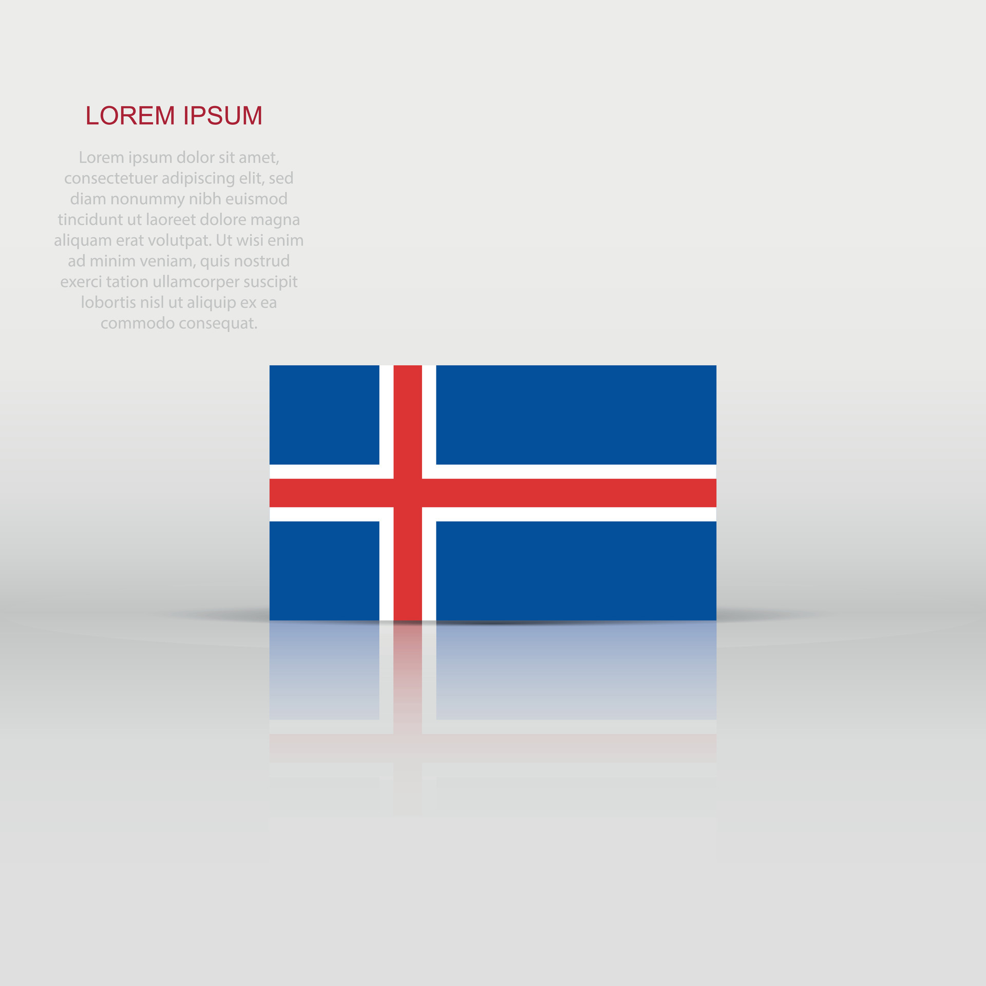 Iceland flag icon in flat style. National sign vector illustration ...