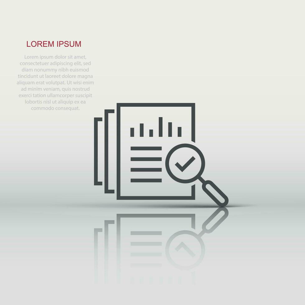 Audit document icon in flat style. Result report vector illustration on ... Audit document icon in flat style. Result report vector illustration on ...