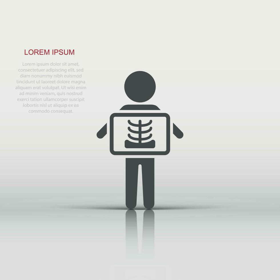 Icono De Rayos X En Estilo Plano Ilustración Vectorial De Radiología