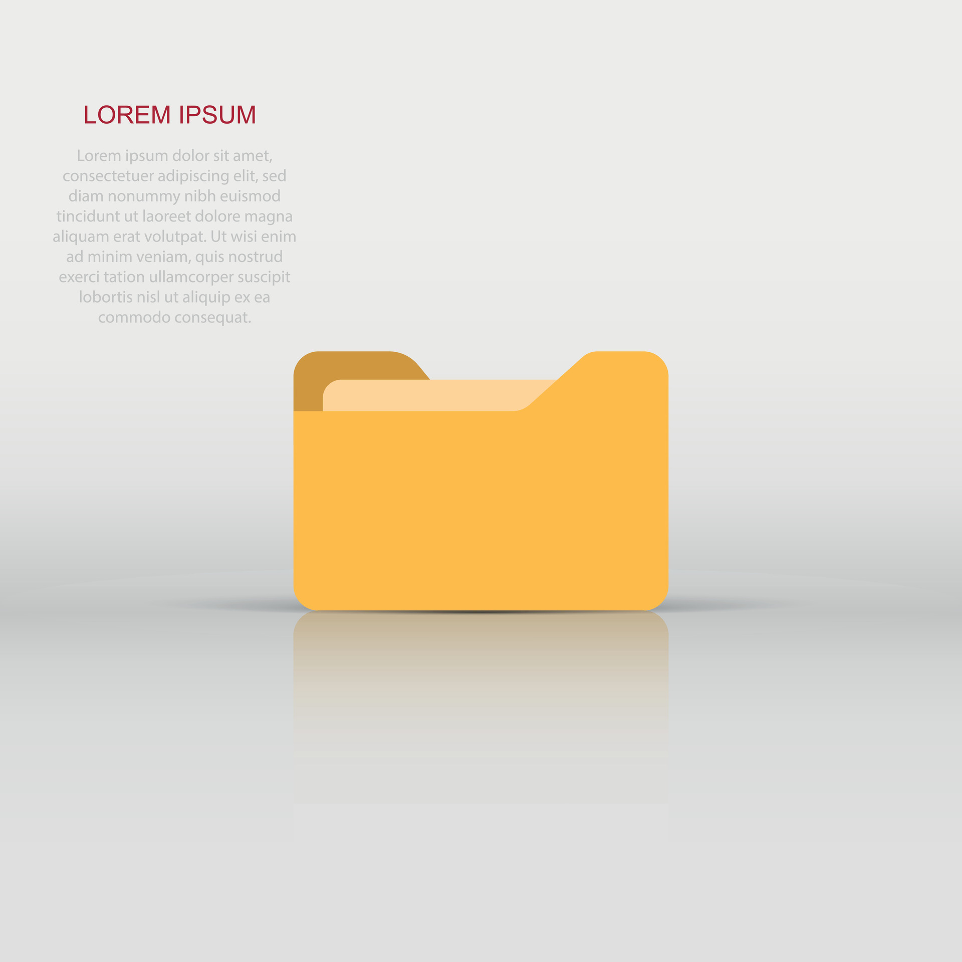 File Folder Icon In Flat Style. Documents Archive Vector Illustration