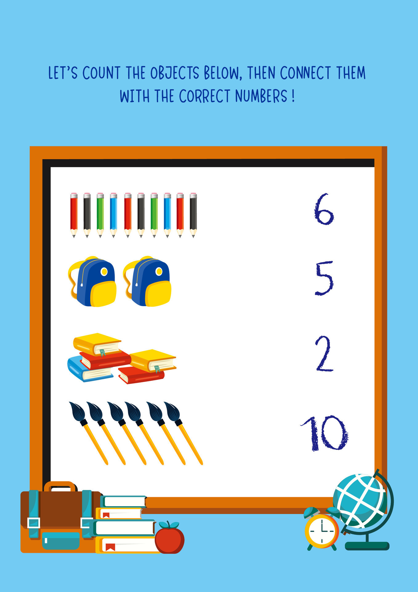 nursery worksheet, learning to count and tracing numbers 24757971 ...