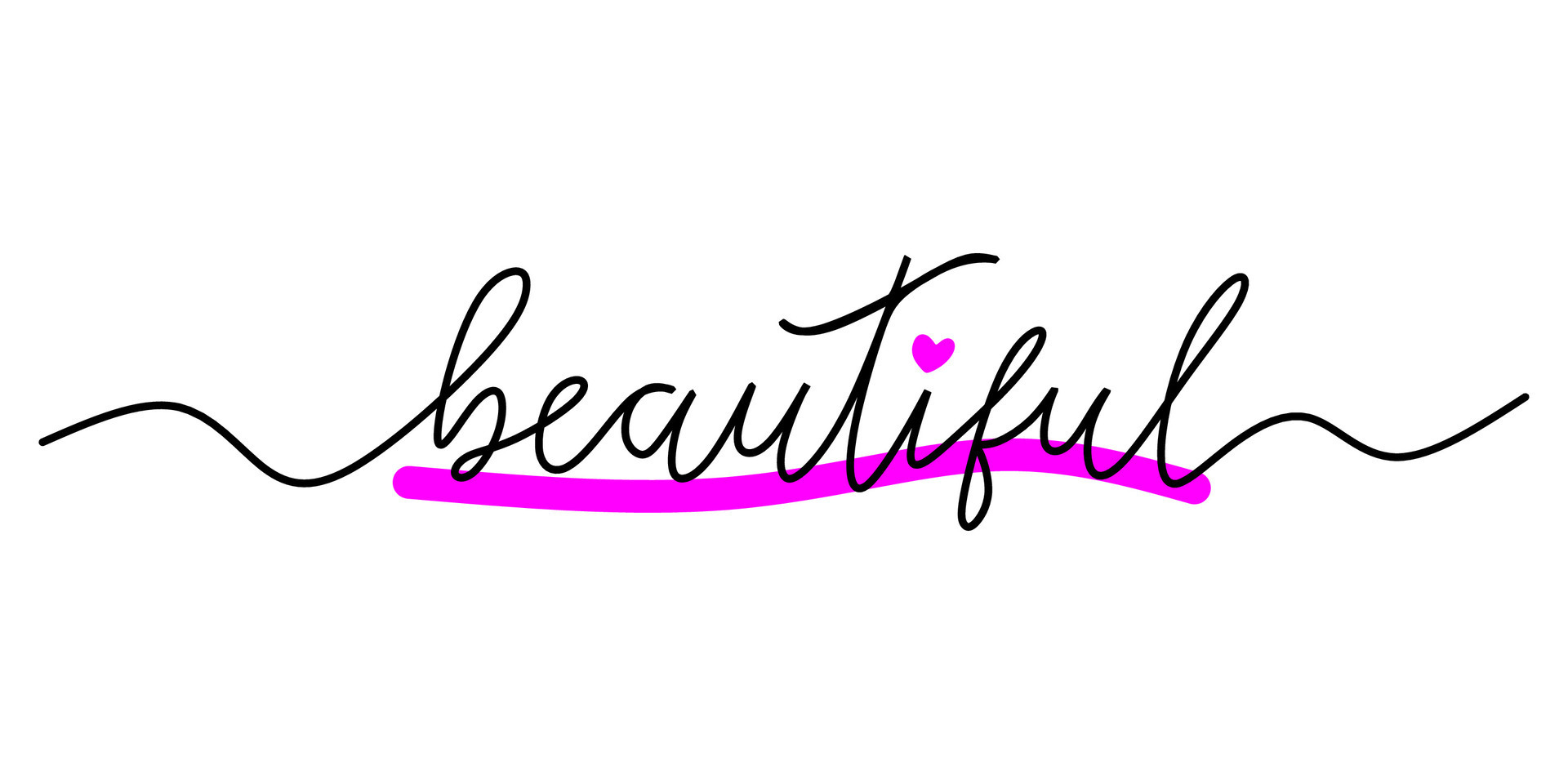 One Continuous Line Drawing Typography Line Art Of Beautiful Word 24758620 Vector Art At Vecteezy
